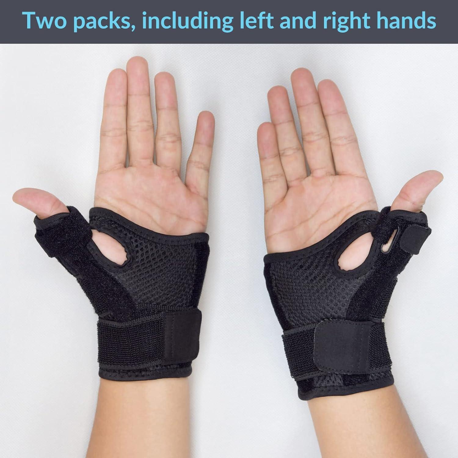Visenta Wrist Brace 2 Pack - Adjustable Carpal Tunnel Support | Thumb ...