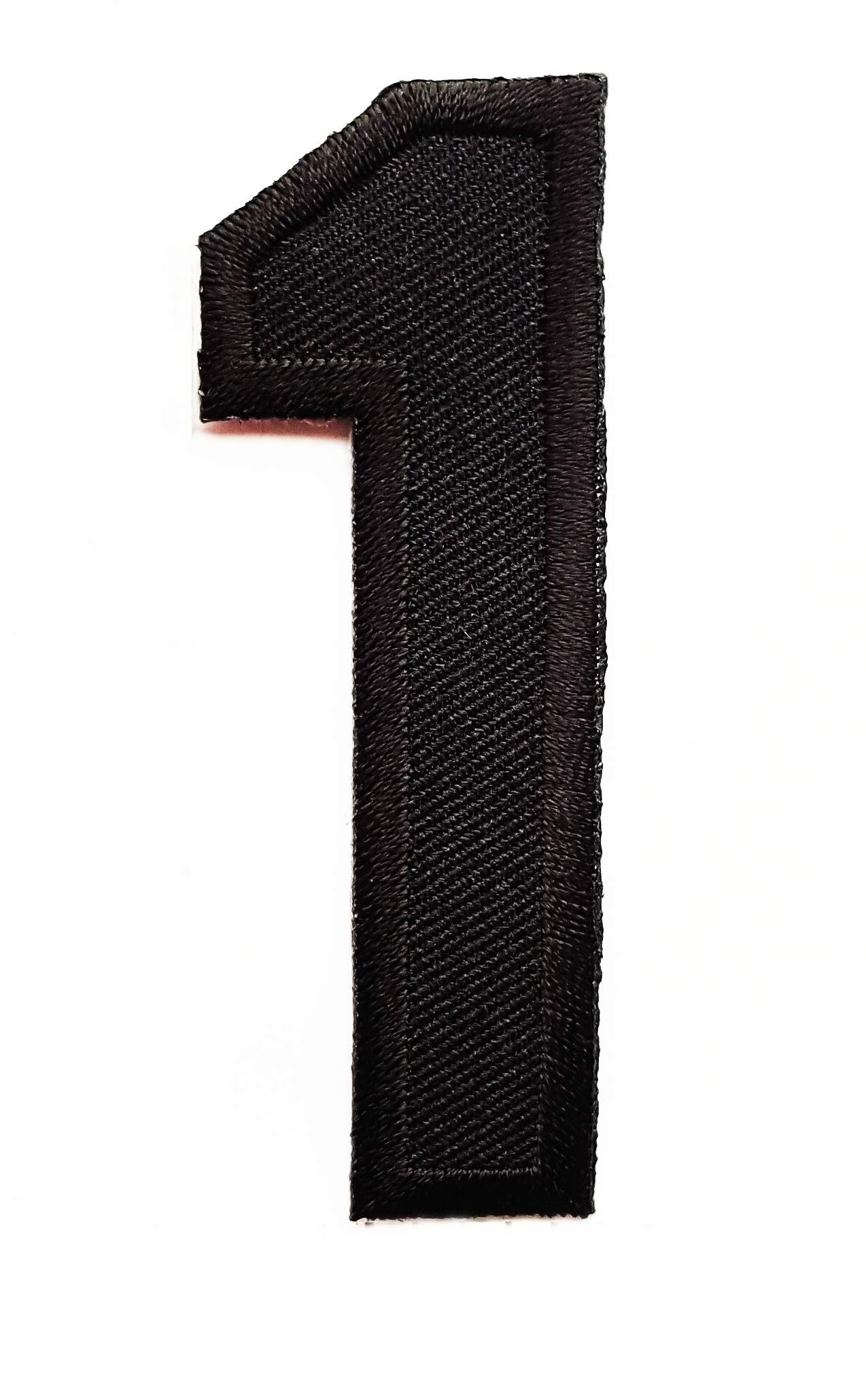 3 Inch Black Number 1 Patch for DIY Embroidery on Clothing, Hats ...