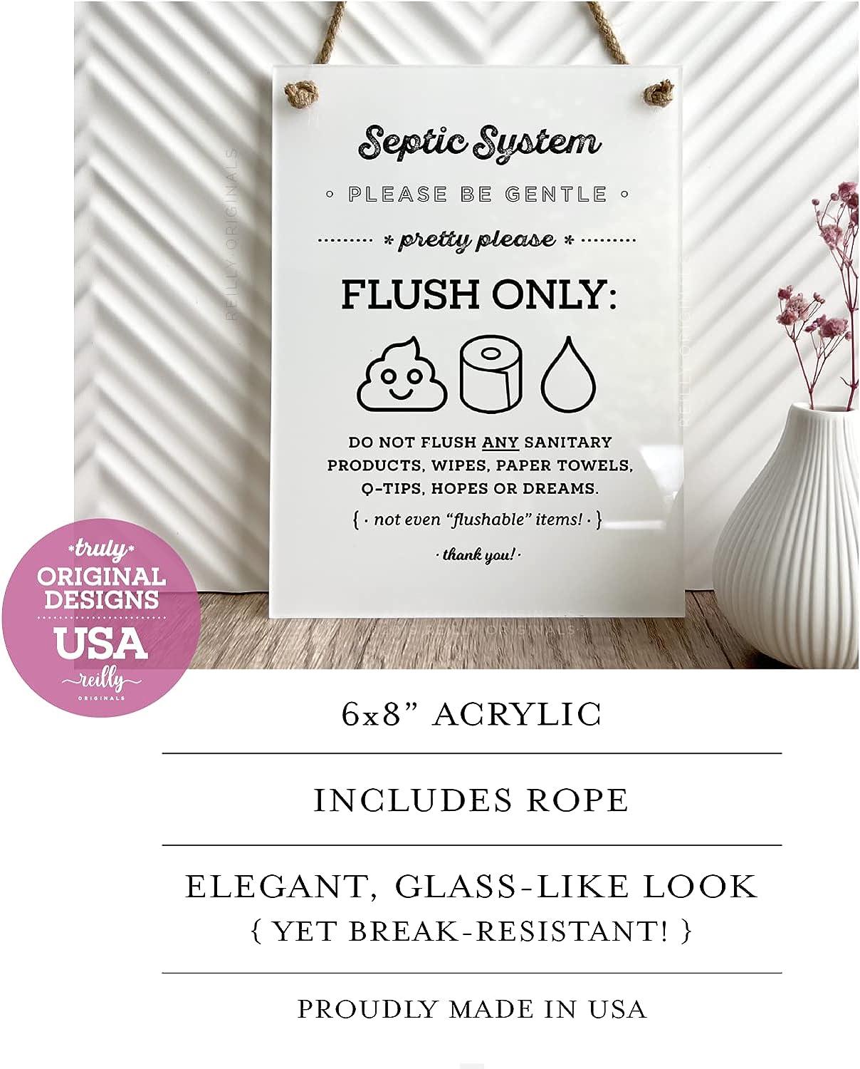 Reilly Originals 6x8 Cute Emoji Septic System Bathroom Sign - Premium ...