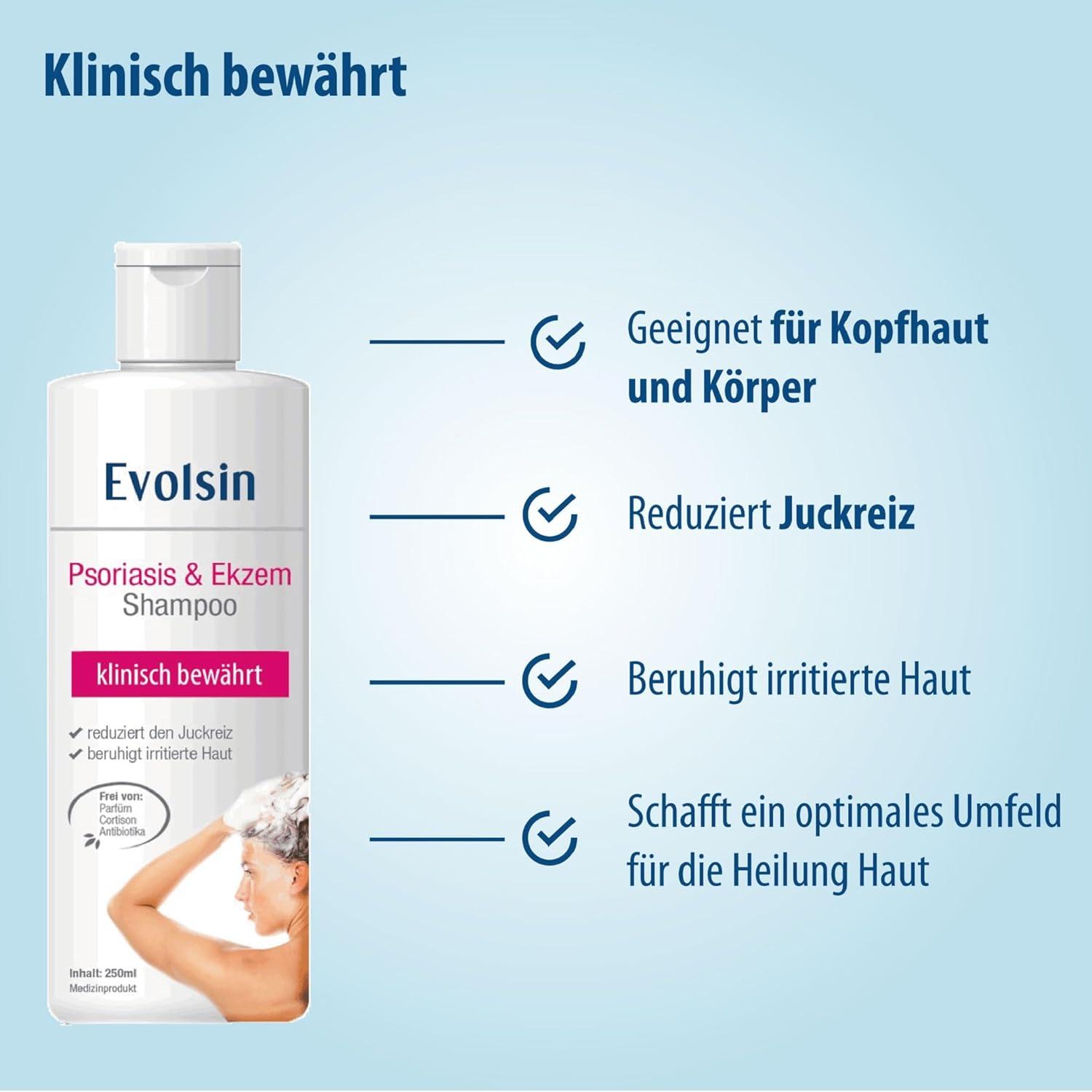 Evolsin Eczema & Psoriasis Shampoo | Cortisone-Free Treatment for Scalp ...