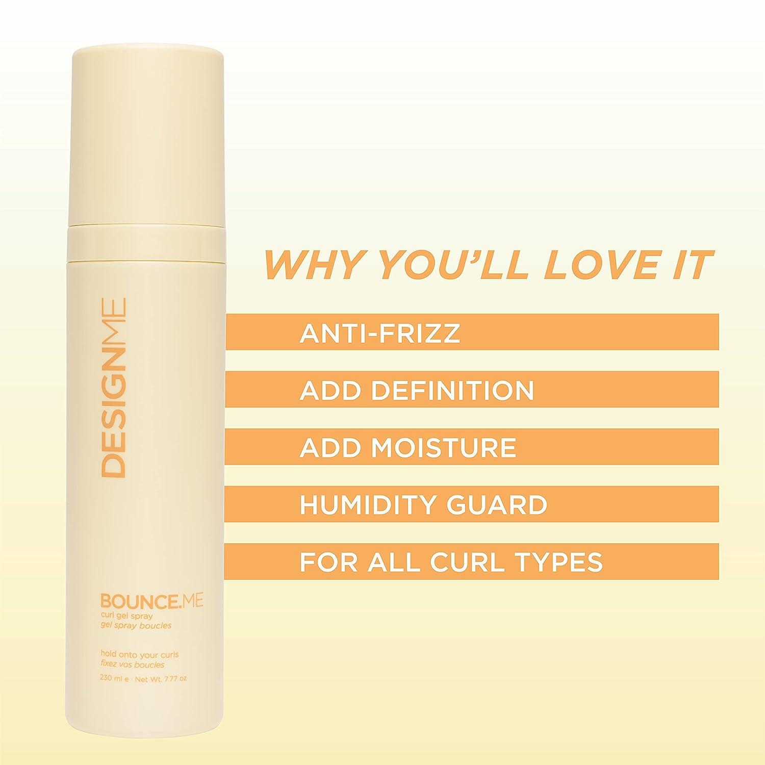 DESIGNME BOUNCE.ME Curling Gel Spray | Anti Frizz Setting Curly Hair ...