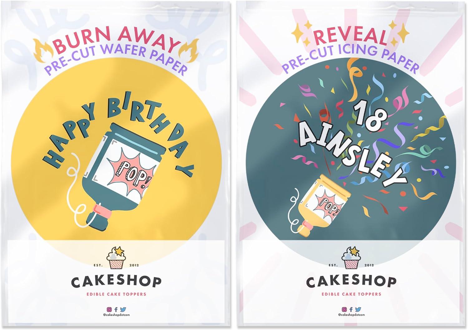 Cakeshop Burn Away Cake Edible Topper Pack | 1 x Icing sheet & 1 x ...
