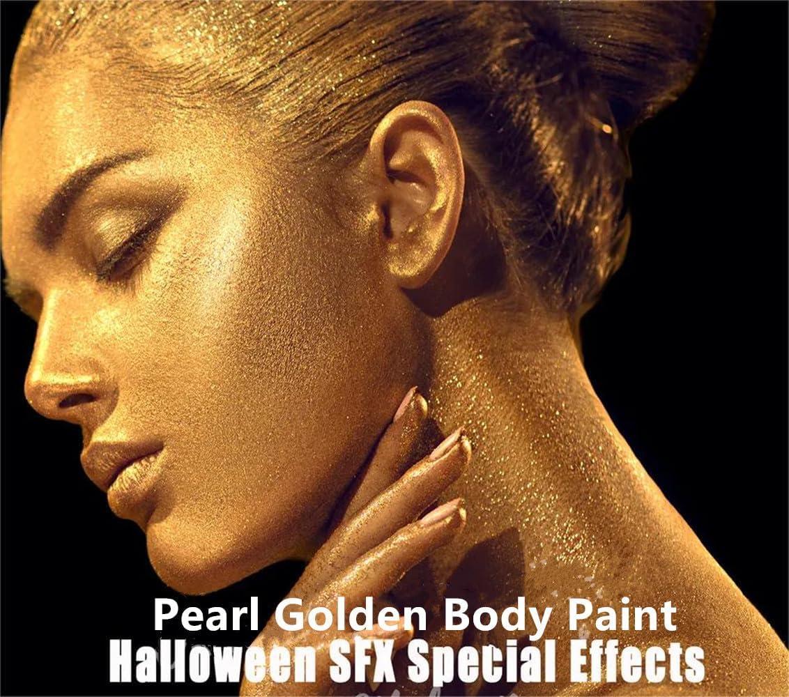 Go Ho Pearl Gold Cream Face Paint (2.37oz 70ml) - Water Based Makeup ...