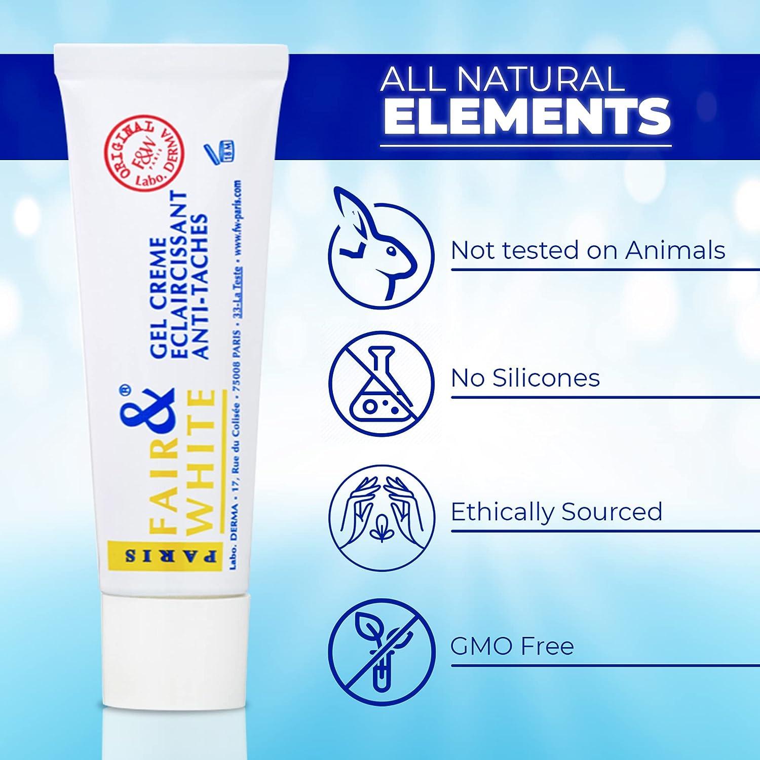 FAIR & WHITE Skin Brightening Gel Cream 30ml - For Neck, Face, Armpit ...