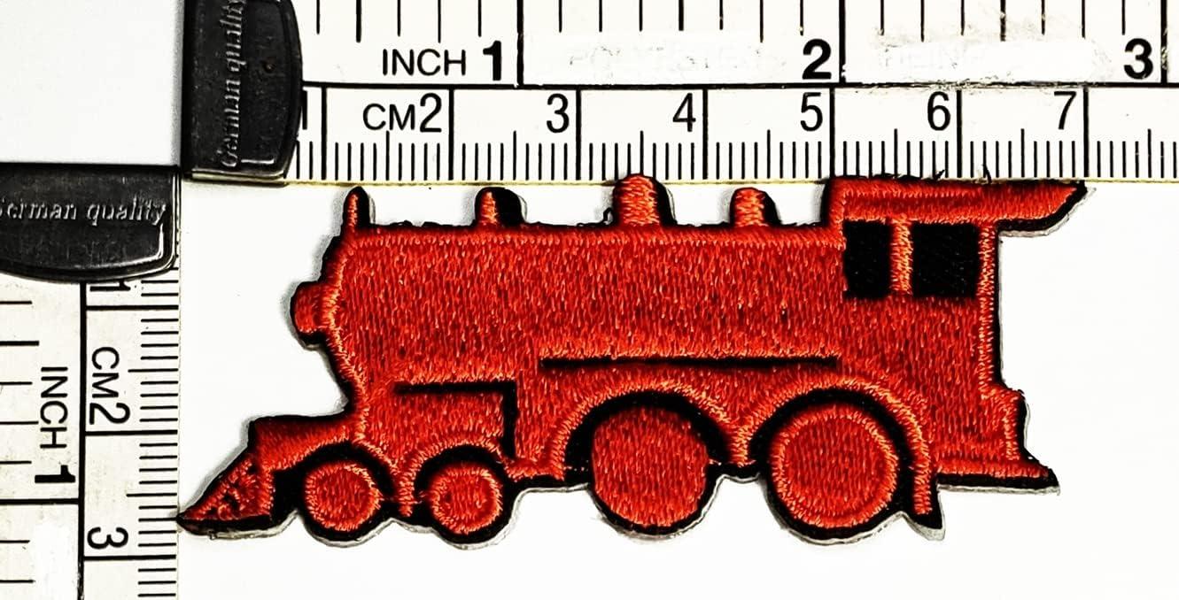 Kleenplus 2pcs Orange Train Patches - Handmade Embroidered Cartoon ...