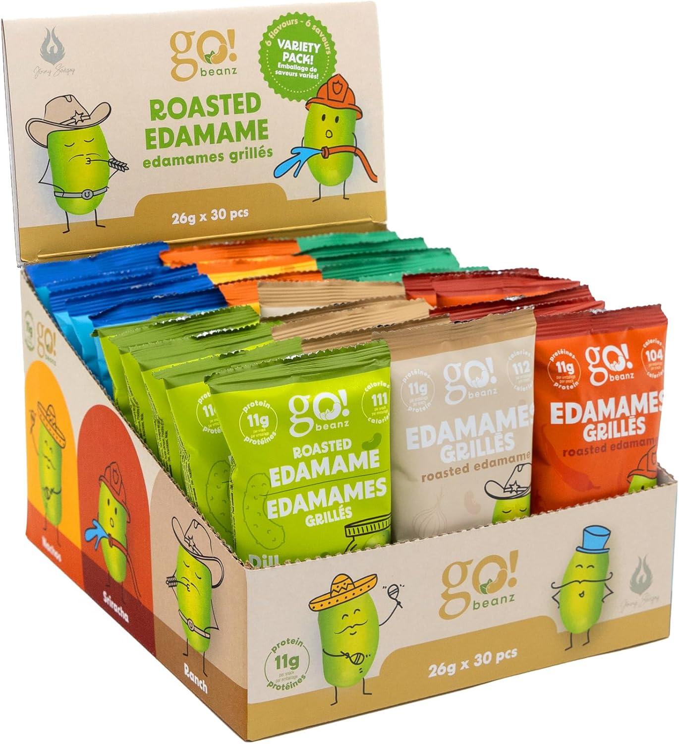 Jimmy Sevigny GoBeanz Crunchy Edamame Variety Pack 30 Bags x 26 gr 11gr ...