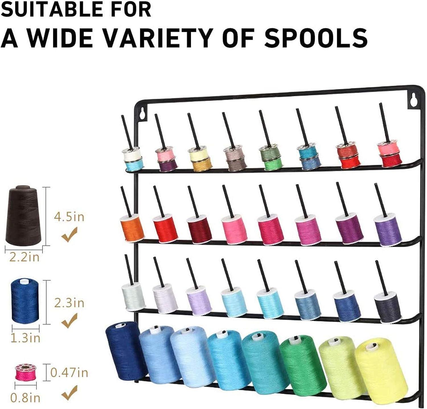 Haitarl 32-Spool Sewing Thread Rack | Wall-Mounted Metal Holder for ...