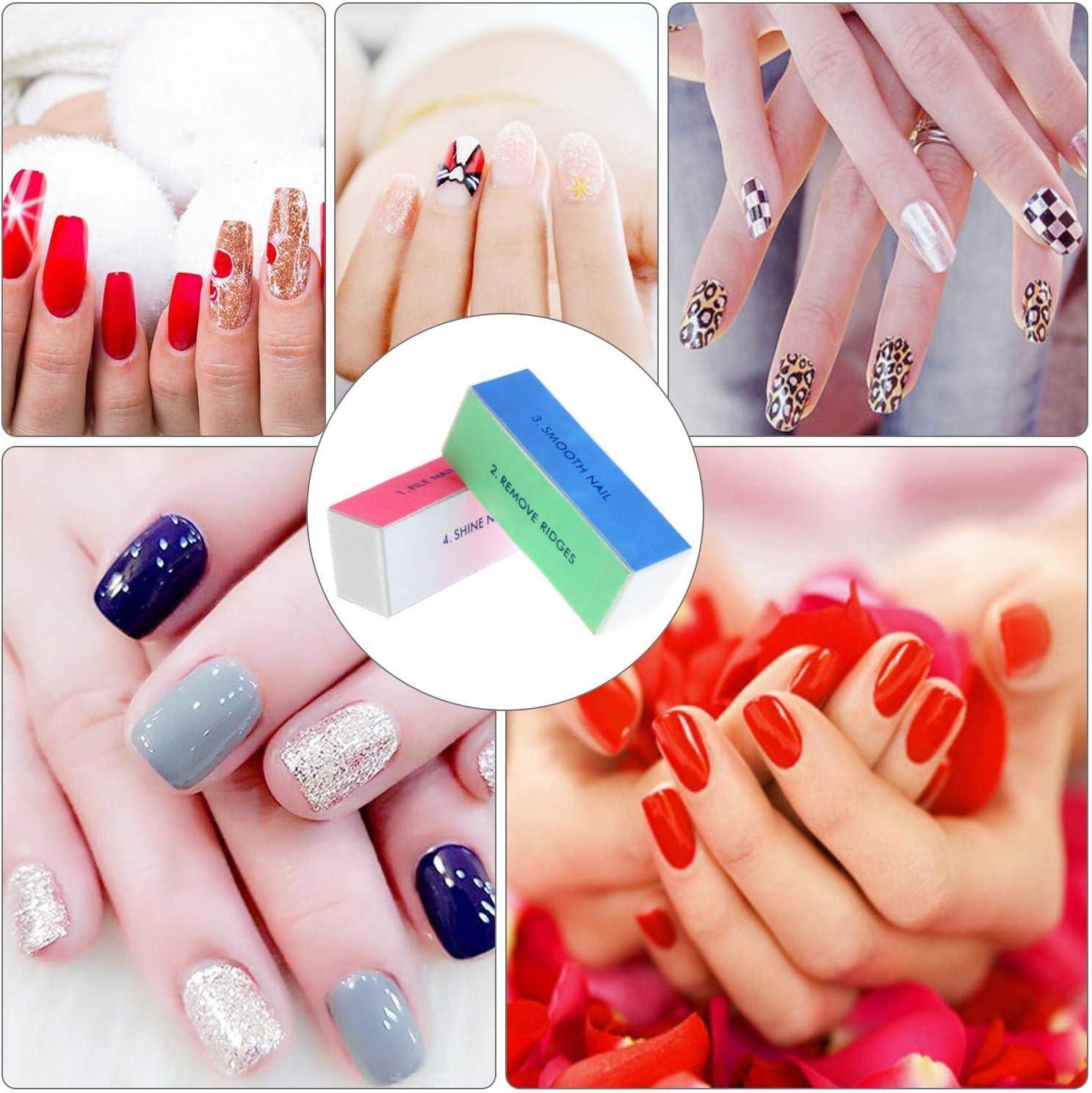 2 Pcs Professional 4-Sided Nail File Block for Salon Manicure and Nail ...