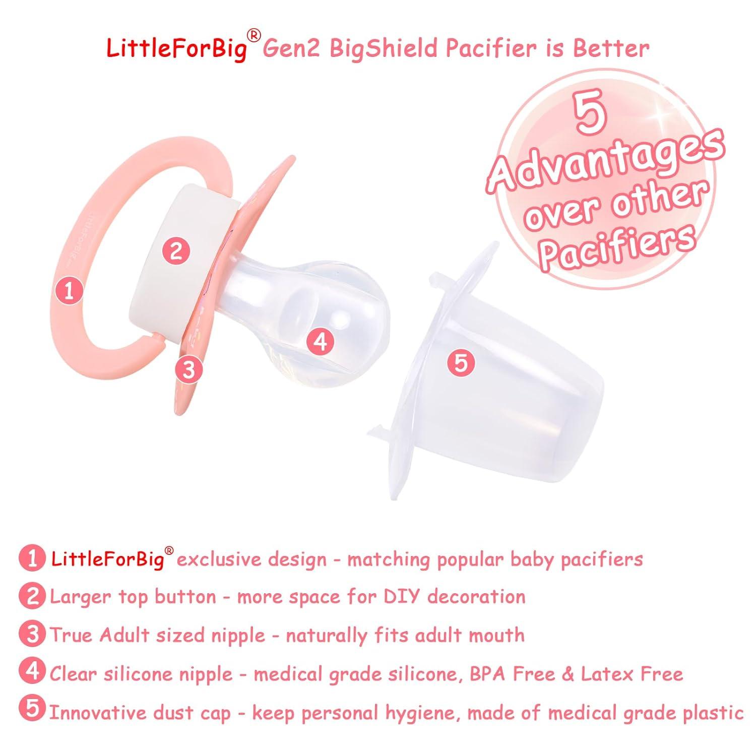 LittleForBig Large Shield Pacifier II - Adult Size White Bear Baby ...