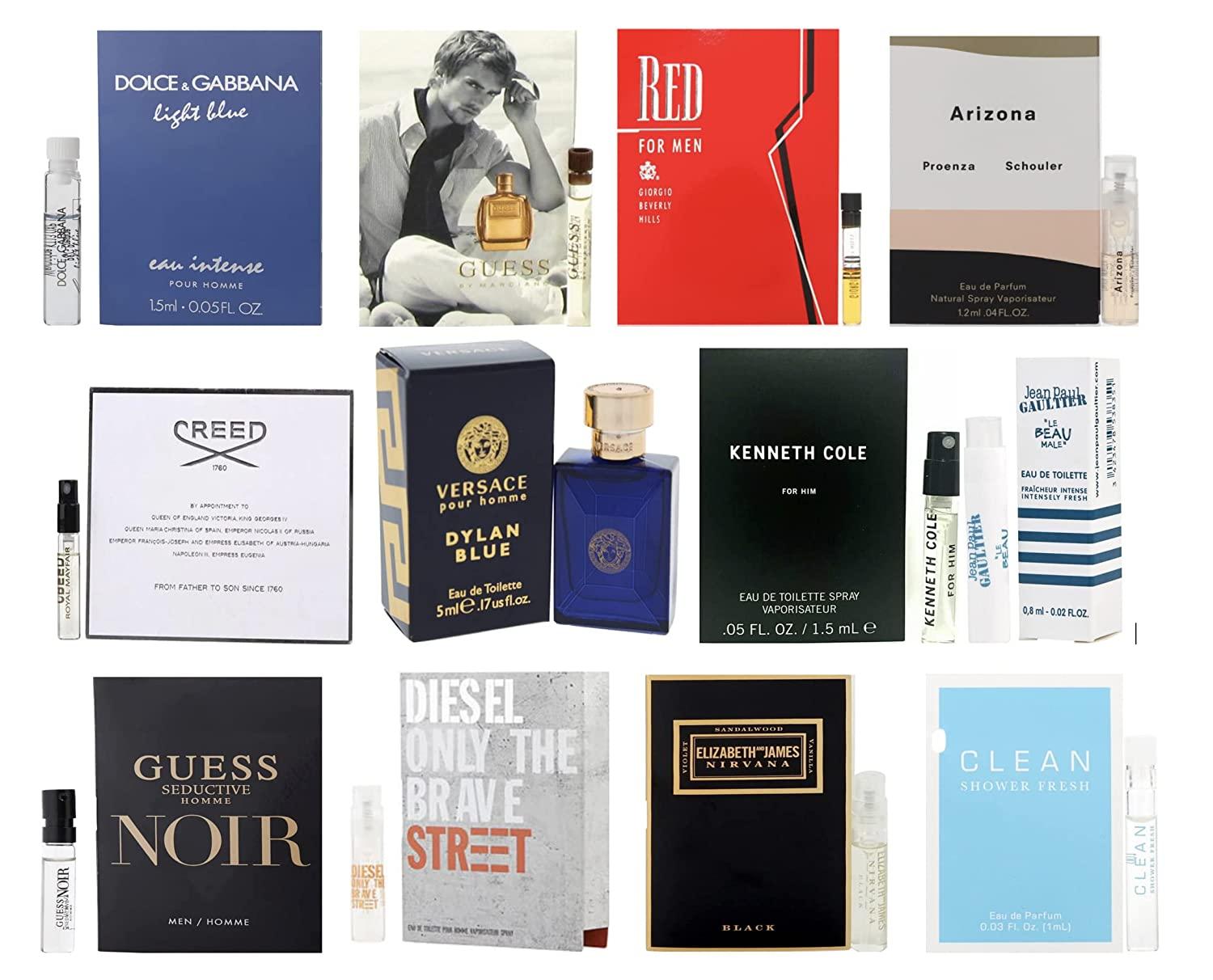 Designer Fragrance Sampler for Men - Lot x 12 Cologne Vials with Deluxe ...