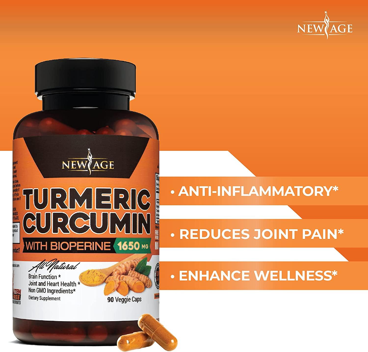 Turmeric Curcumin with Bioperine Capsules - 2 Pack - Joint Health and ...