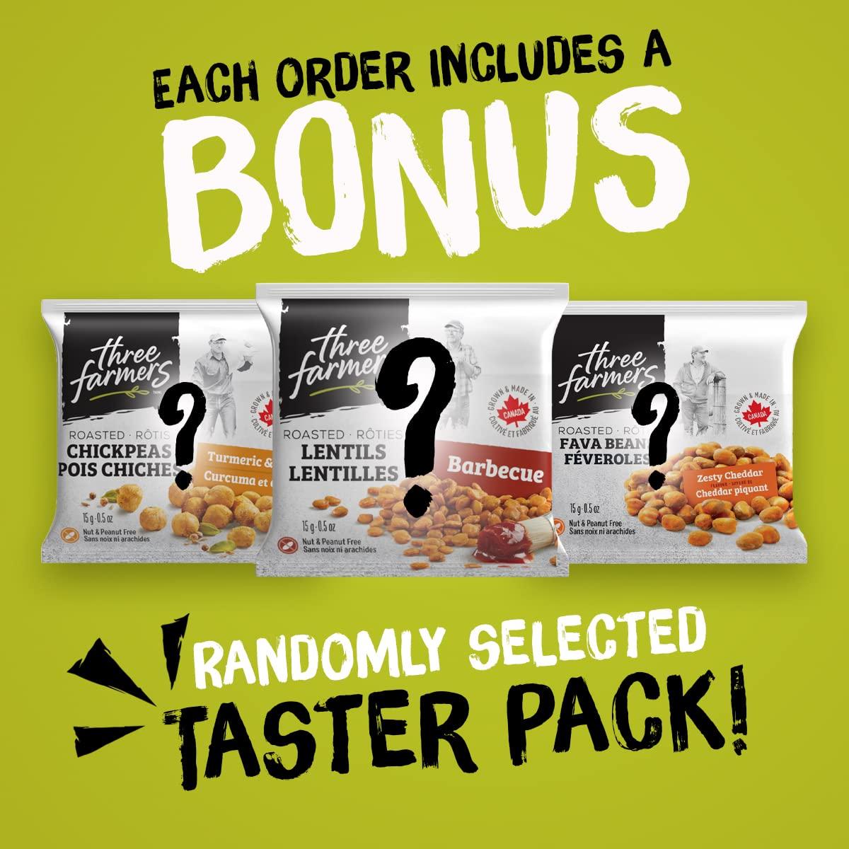 Three Farmers Roasted Lentils Variety Pack Snacks - Sea Salt, Sea Salt ...