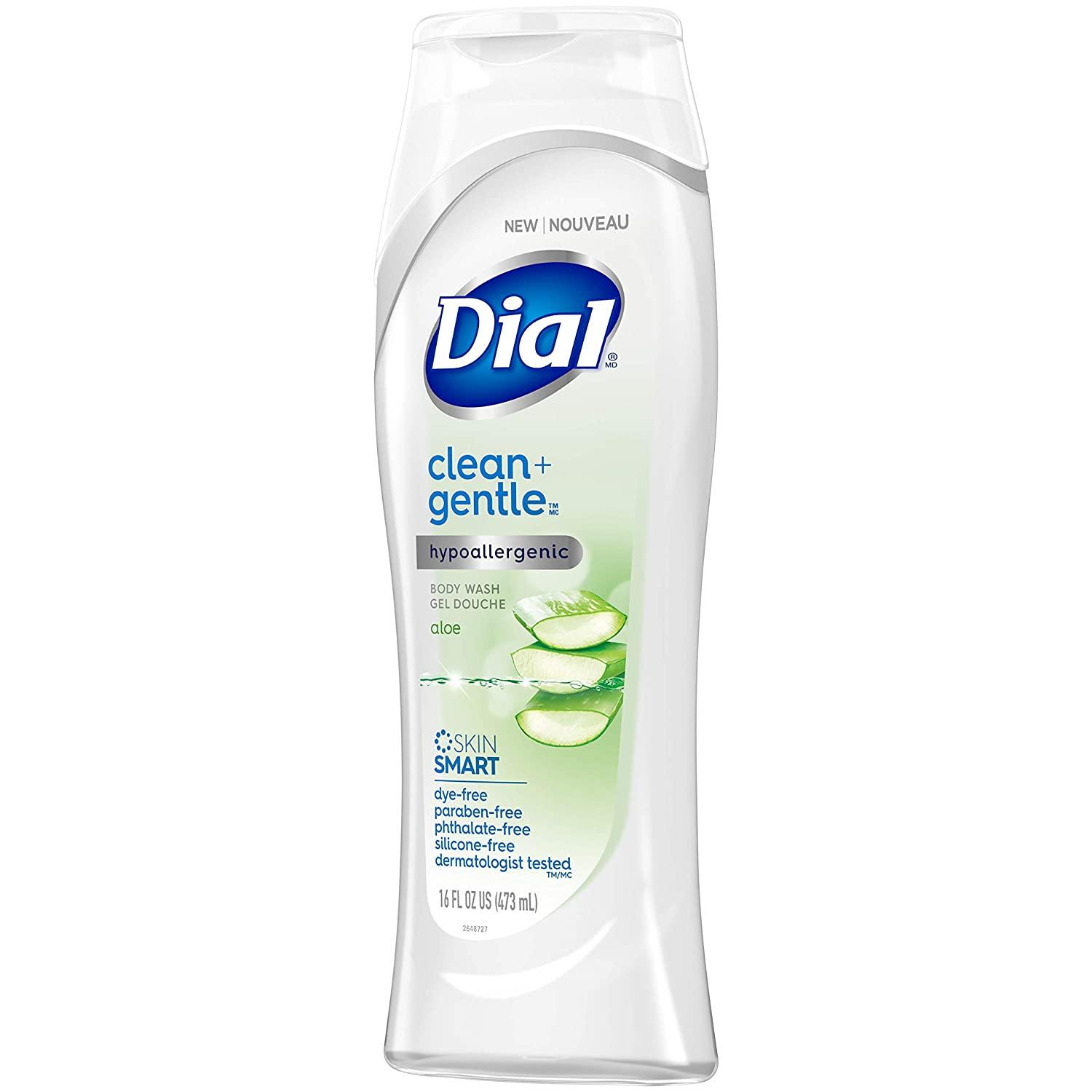 Dial Clean + Gentle Body Wash with Aloe Vera 16 Fl Oz (Pack of 6 ...