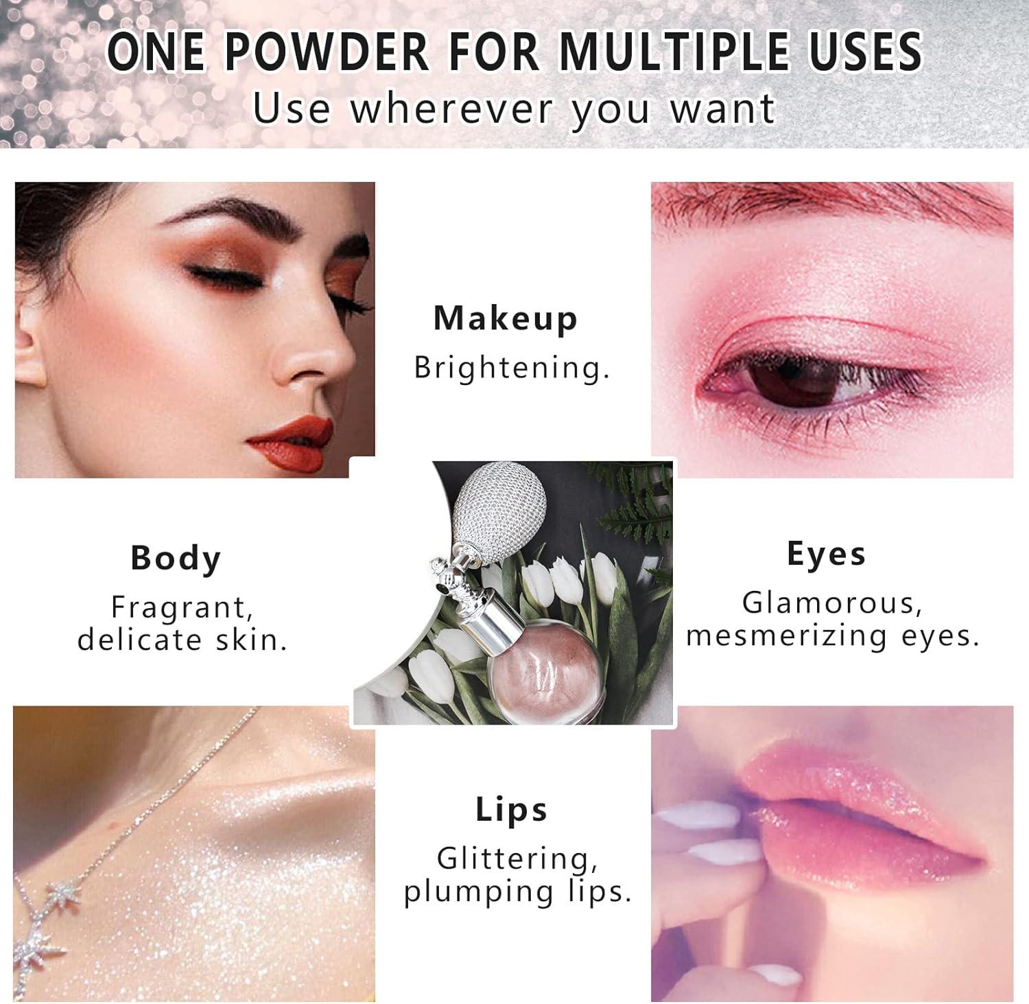 Ganbaro Glitter Powder Spray - High Gloss Highlighter for Hair, Face ...