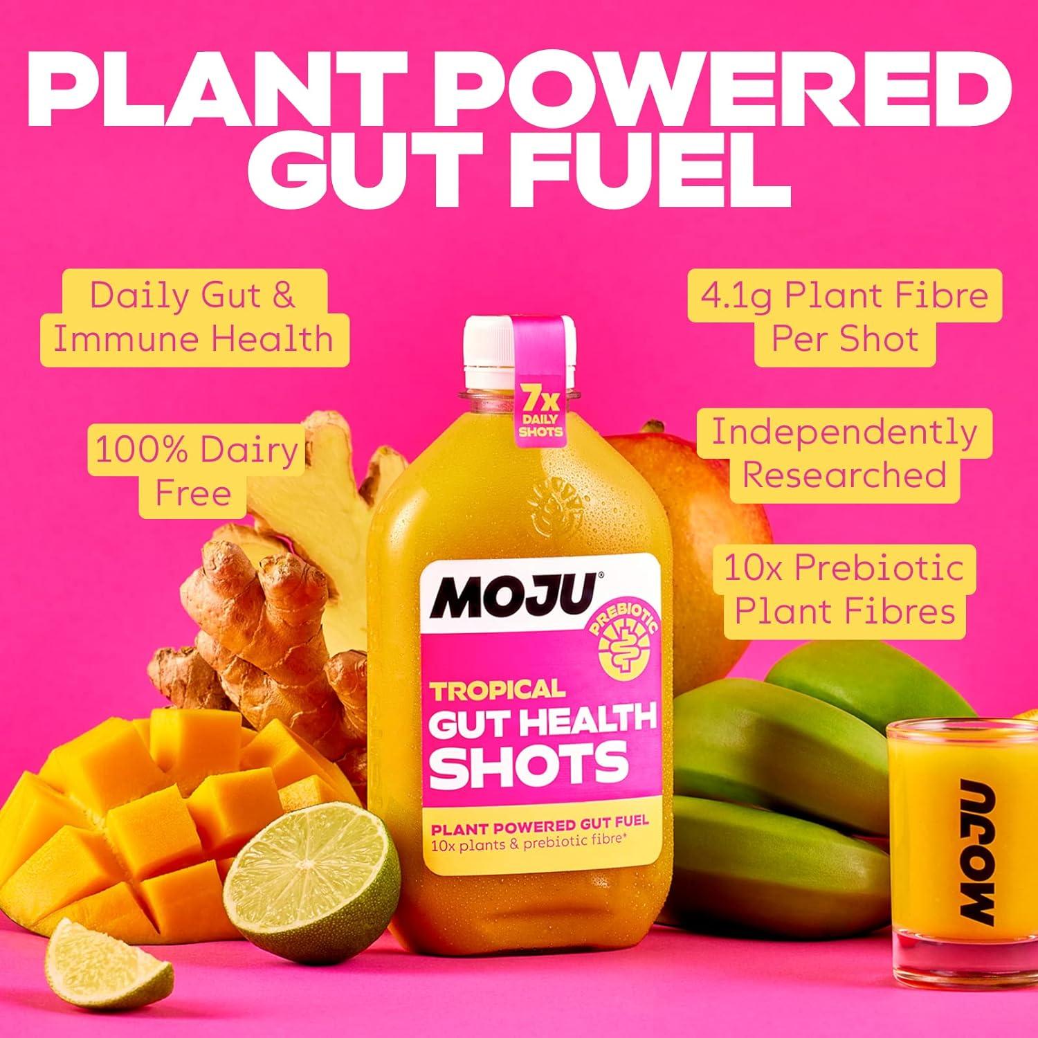 MOJU Prebiotic Tropical Shots - 4x420ml Dosing Bottles for Gut Health ...