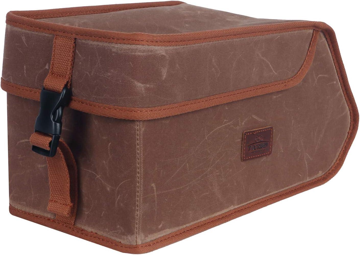 TOURBON Canvas Bicycle Pannier Insulated Cooler Bag - Khaki | Buy Now ...