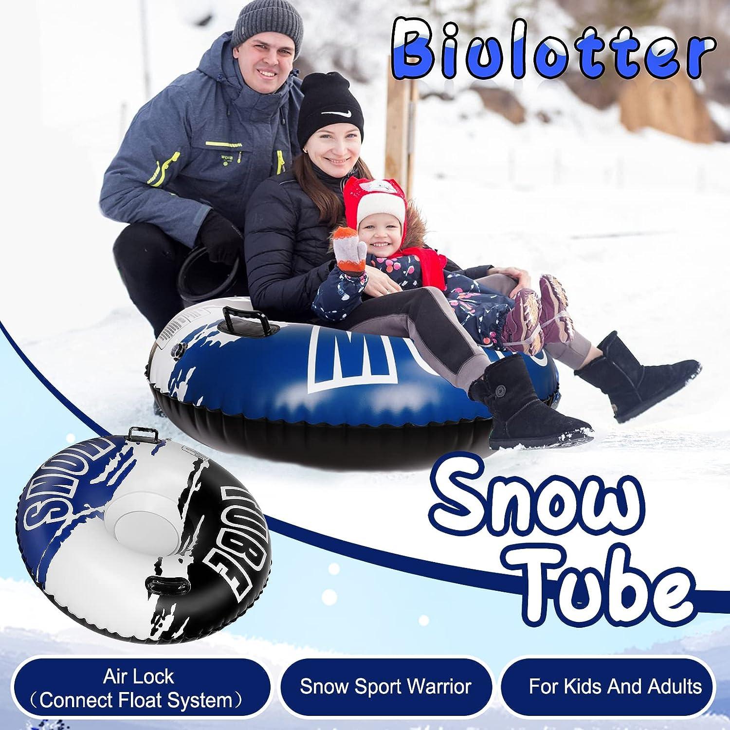 Biulotter 47 Inch Inflatable Snow Tube for Kids & Adults - Heavy Duty ...