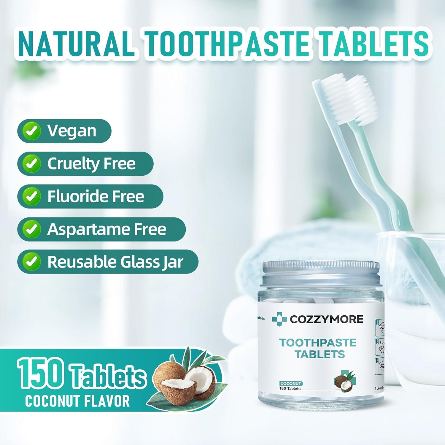 150 Natural Toothpaste Tablets - Fluoride & Plastic Free Eco-Friendly ...
