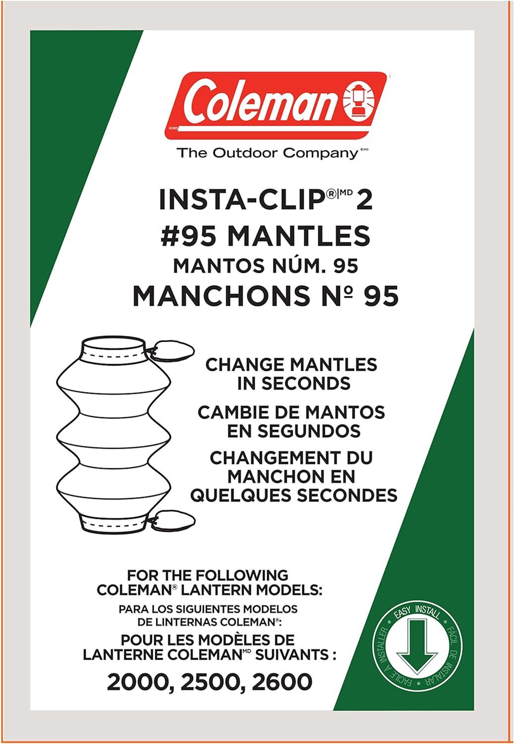 Coleman #95 Insta-Clip Mantle 2-pack (4 Total) - Accordion Shape, Easy ...