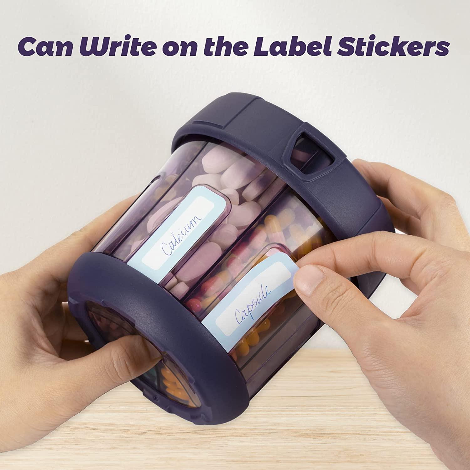 Mossime Extra Large 7-Compartment Supplement Organizer - Purple | Easy ...