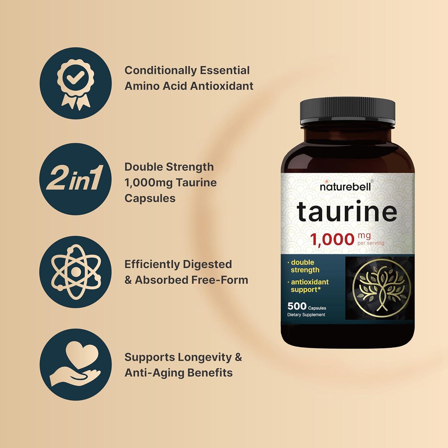 NatureBell CoQ10 400mg with Omega 3 Fatty Acids & Taurine Capsules 1 ...
