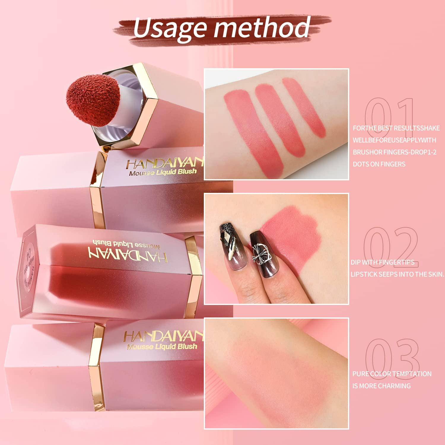 Matte Cream Blush - Lightweight Liquid Blush for Natural Cheeks Long ...