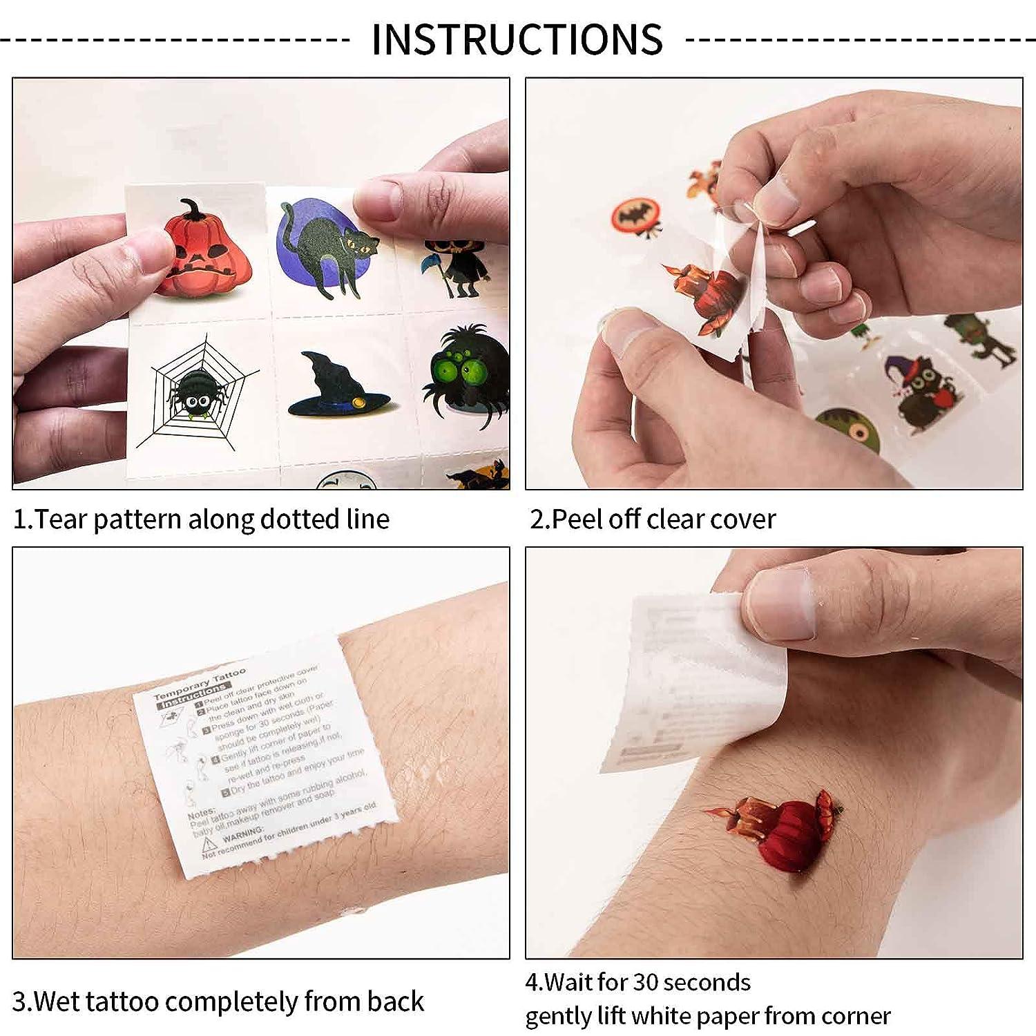 MISS FANTASY Halloween Tattoos - 192 PCS Temporary Glow in The Dark ...