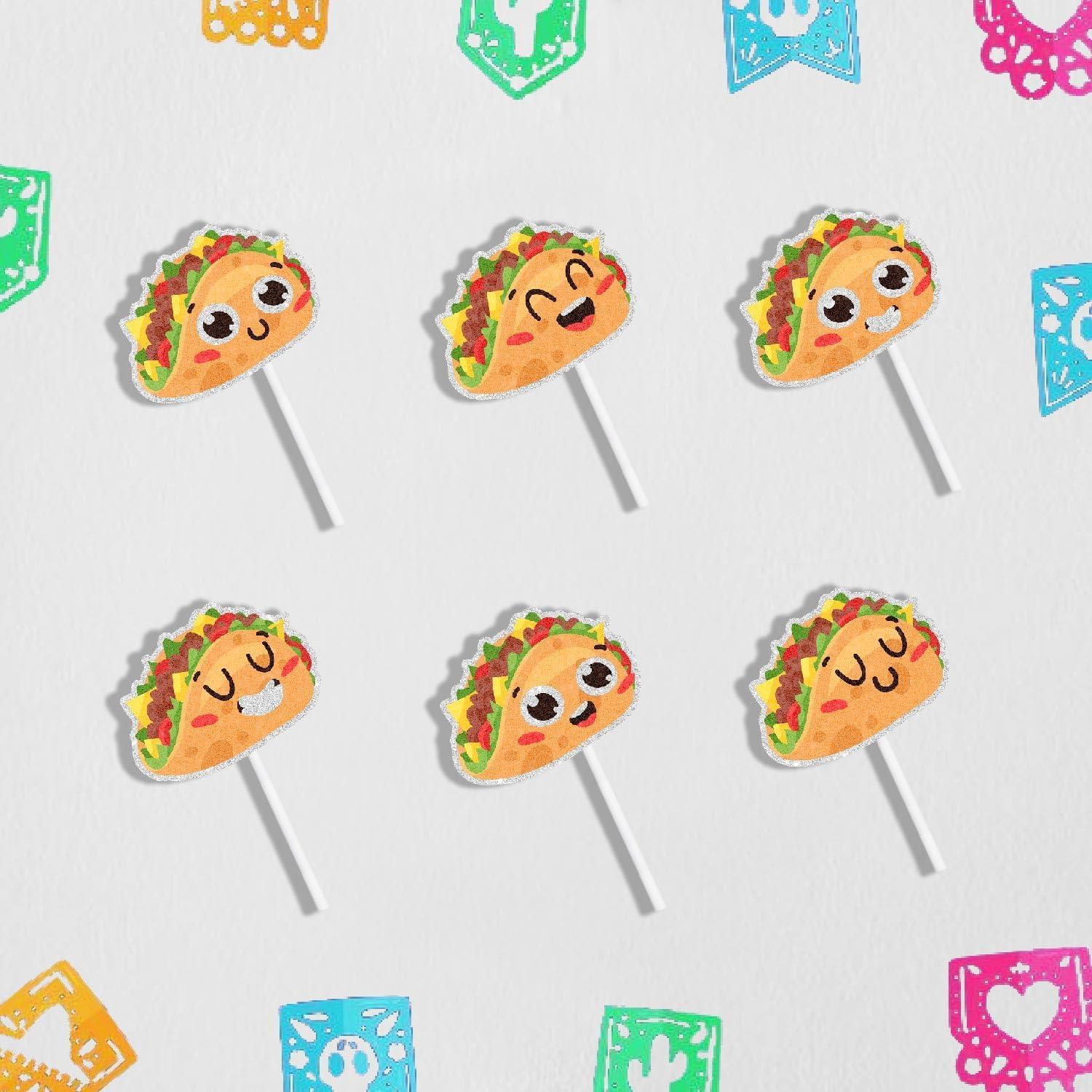 Taco Themed Happy Birthday Cupcake Toppers 18-PC Set - Perfect for ...