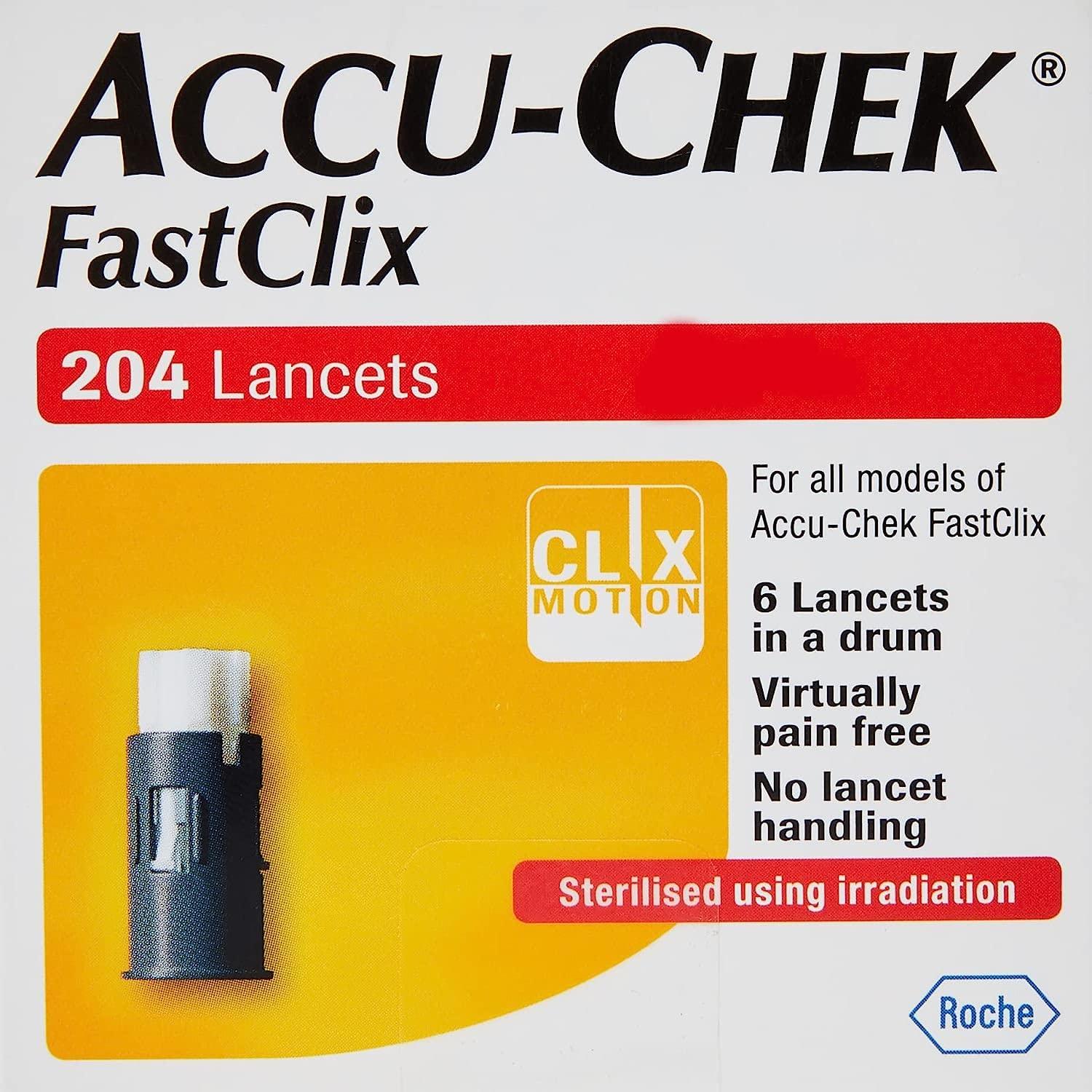 Accu-Chek FastClix Lancets + Accu-Chek Instant Test Strips | Preloaded ...