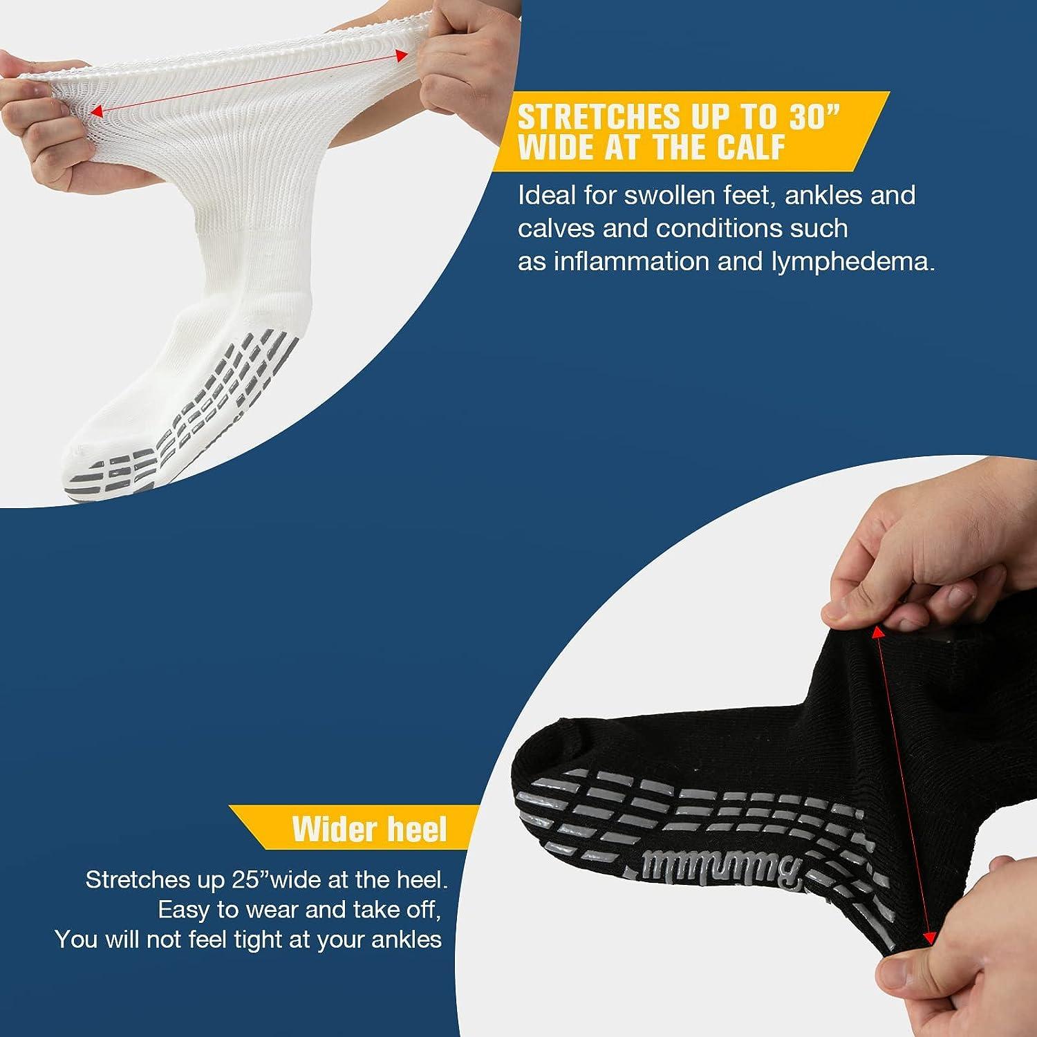 Extra Wide Diabetic Socks for Swollen Feet - 4 Pairs Black Pack | Buy ...