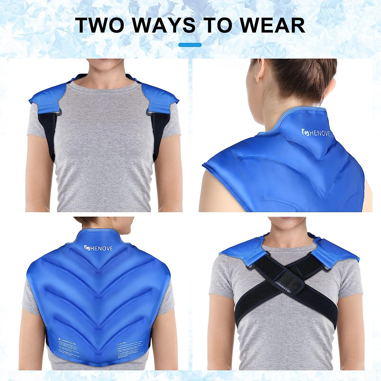 Chenove Shoulder Ice Pack with Compression Strap - Rotator Cuff Gel ...