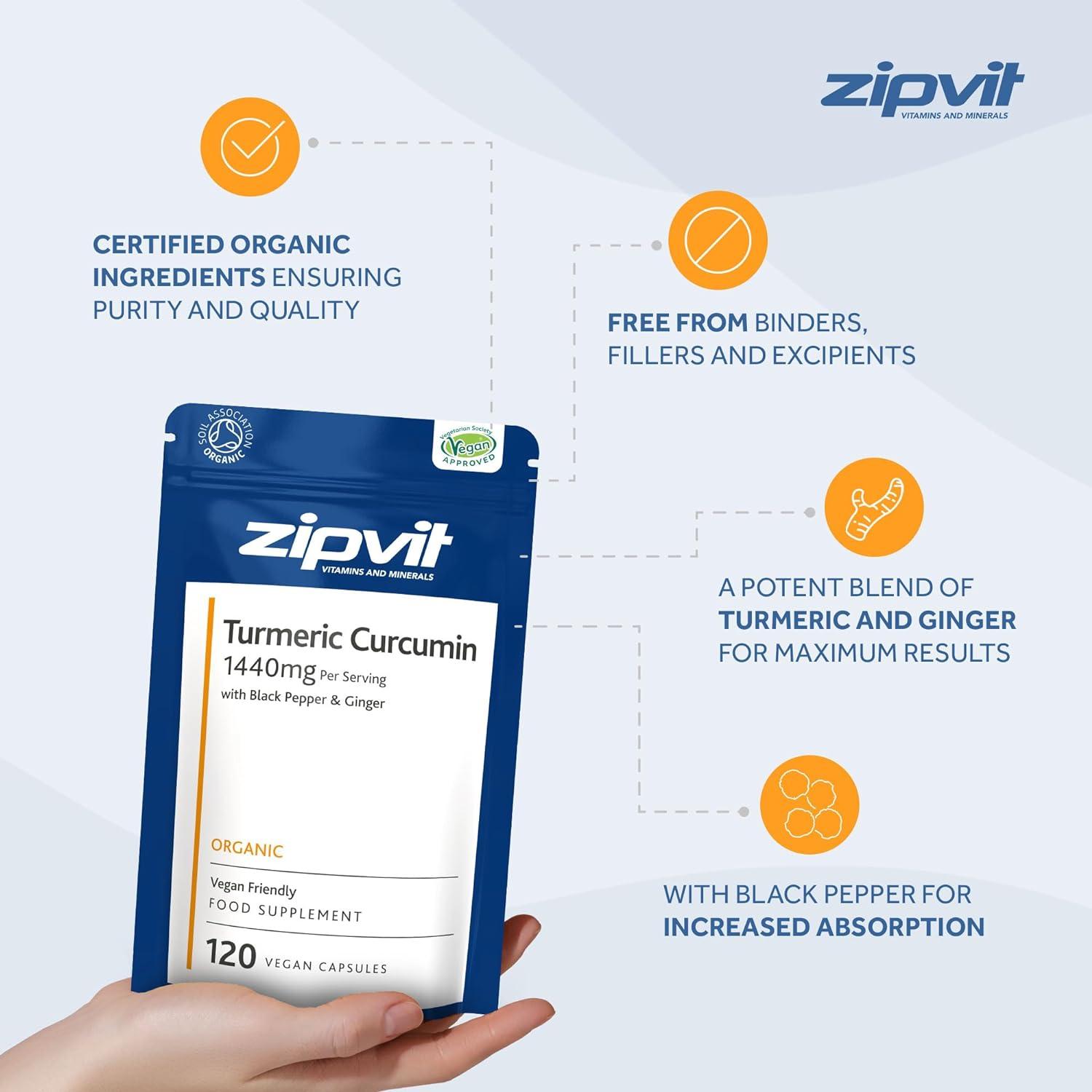 Organic Turmeric Curcumin 1440mg with Black Pepper and Ginger - High ...