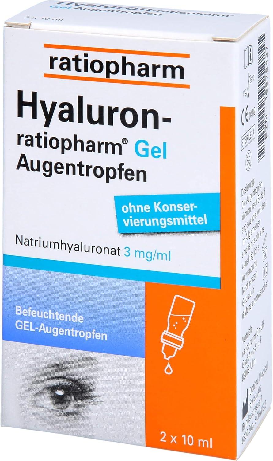 HYALURON-RATIOPHARM Gel Eye Drops - Soothing Hydration | 2X10 ml for ...