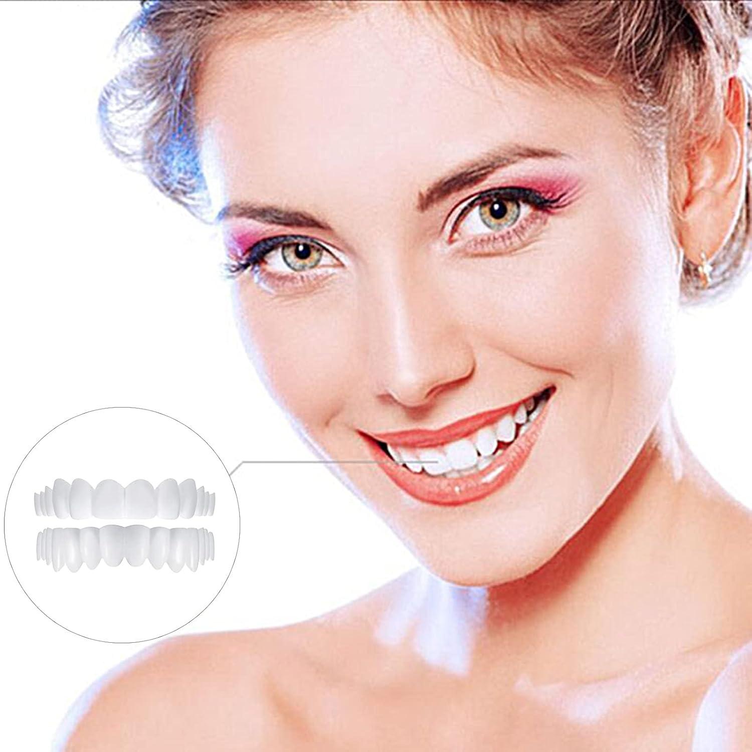 Buy 2 Pairs of Prosthetic Fake Teeth - Cosmetic Veneers for Men & Women ...