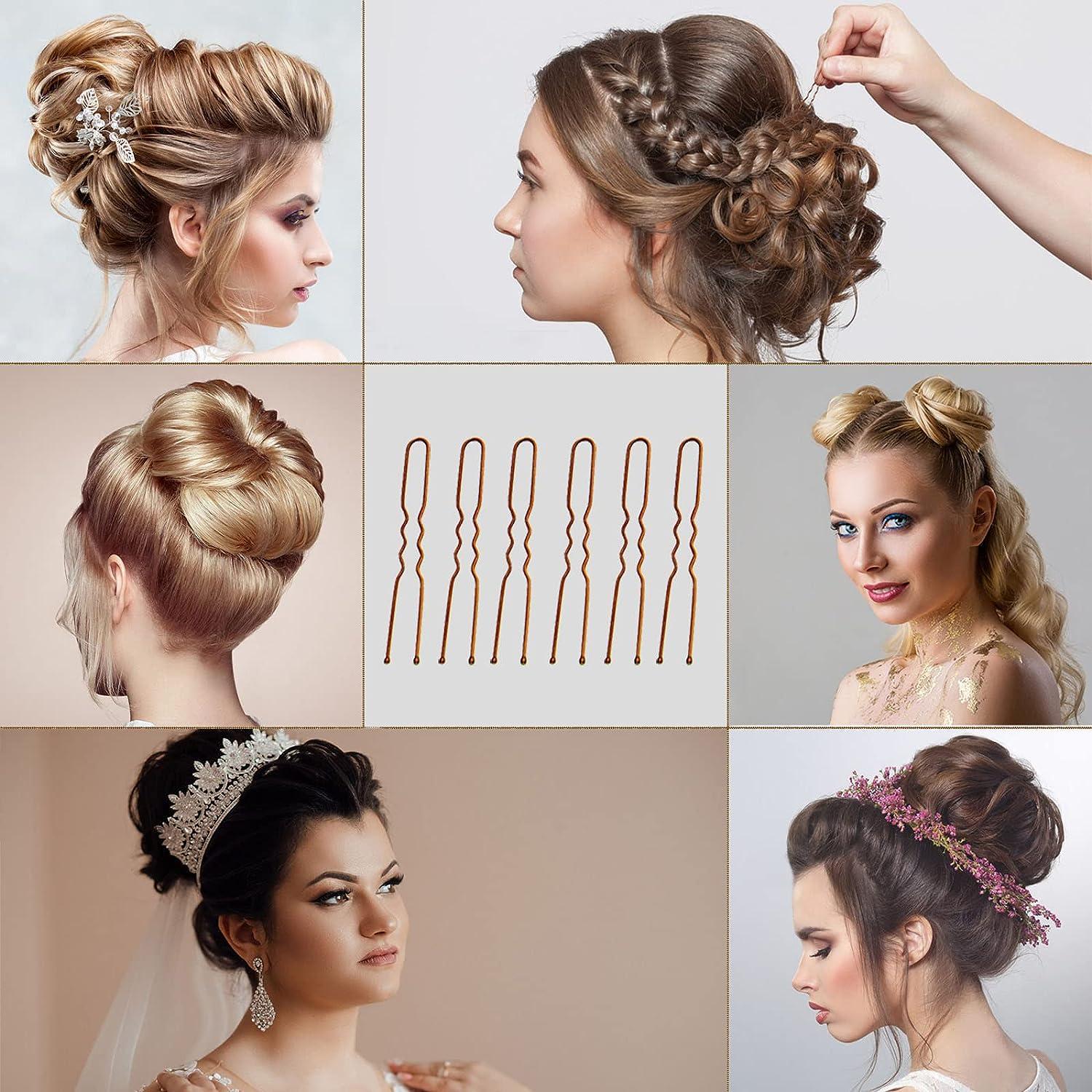 Brown Bobby Pins Kit - 100 Pcs 2 Inch Hair Pins & 50 Pcs 2.4 Inch U ...