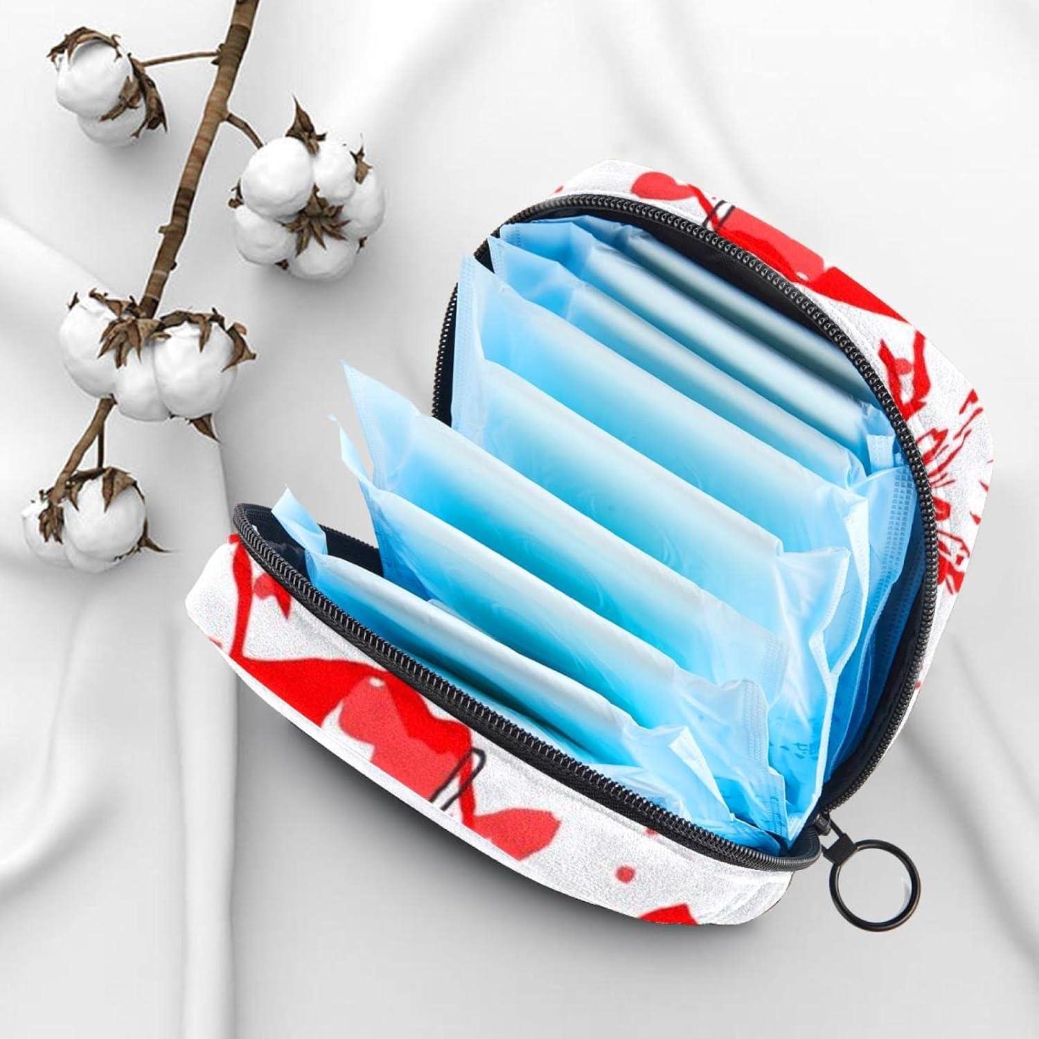 Menstruation Pad Bag with Zipper | Gothic Women's Napkin & Tampon Bag ...