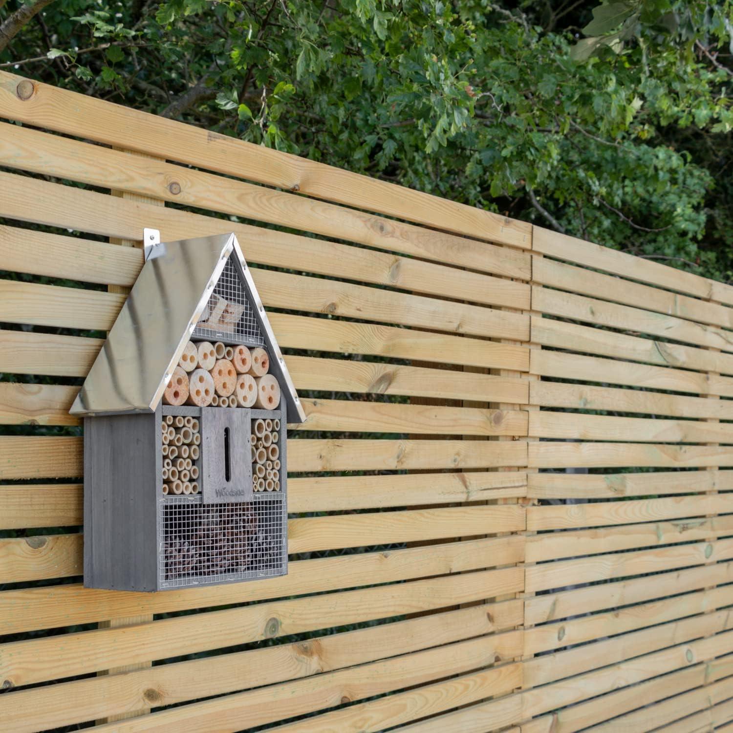 Woodside Wooden Insect Hotel Outdoor Bug Shelter Natural Bee House with ...