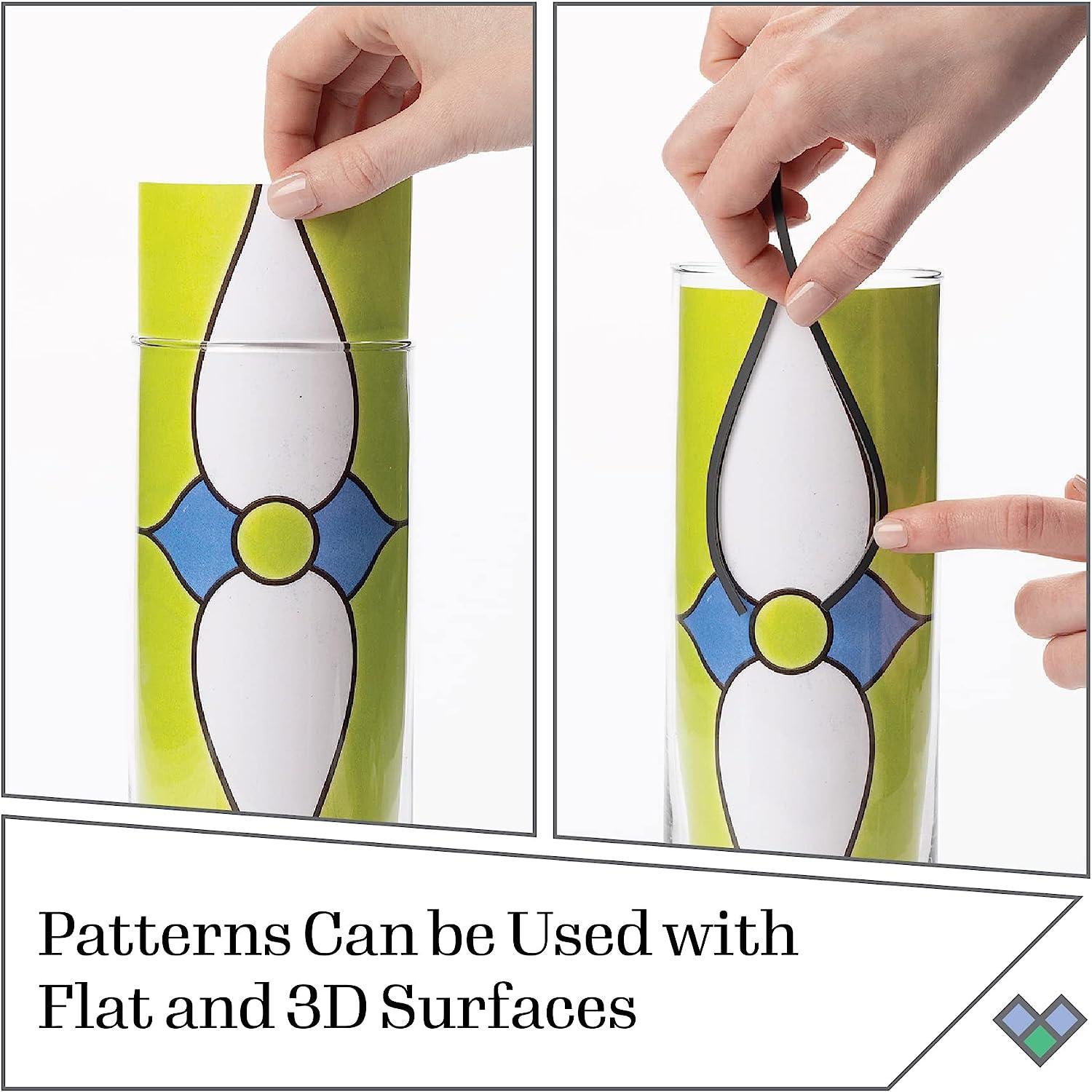 Gallery Glass Floral Stained Glass DIY Pattern Set - 3 Piece Craft Kit ...