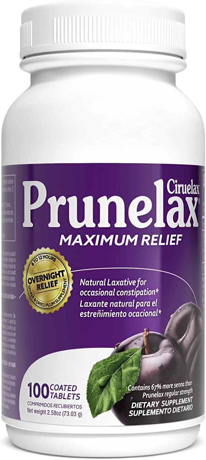 Prunelax Ciruelax Maximum Relief 100 Tablets - Natural Laxative for ...