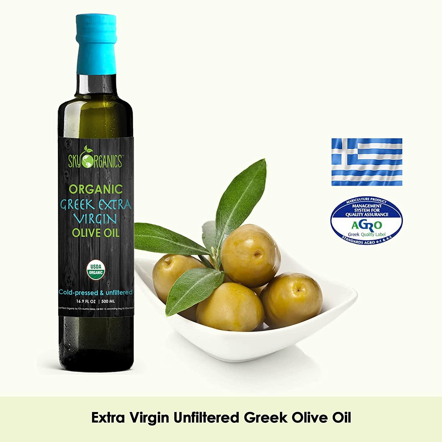Sky Organics USDA Organic Extra Virgin Olive Oil - Greek Cold Pressed ...