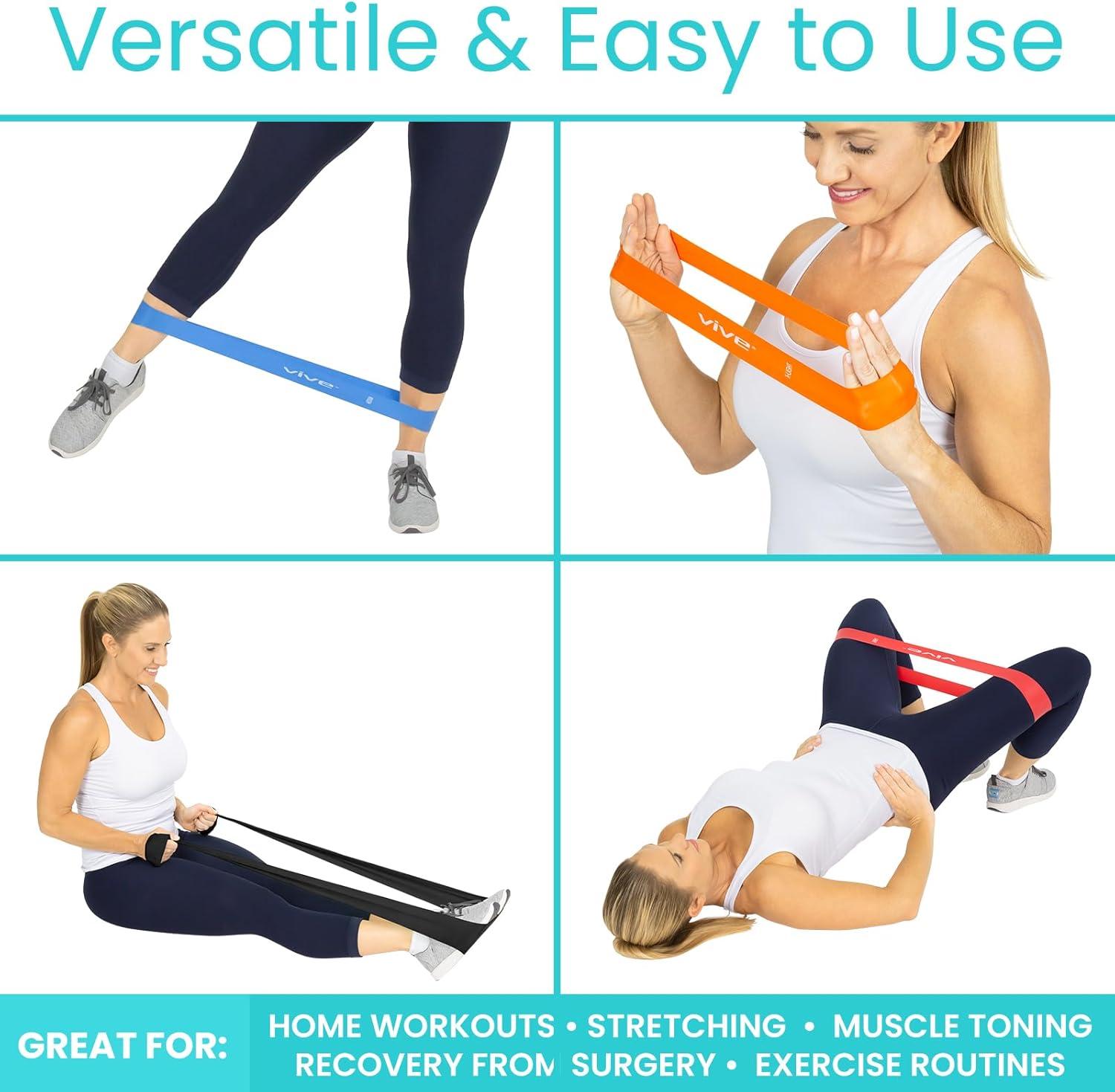 Vive Loop Bands Set (6 Pack) - Multi-Resistance Elastic Bands for Home ...