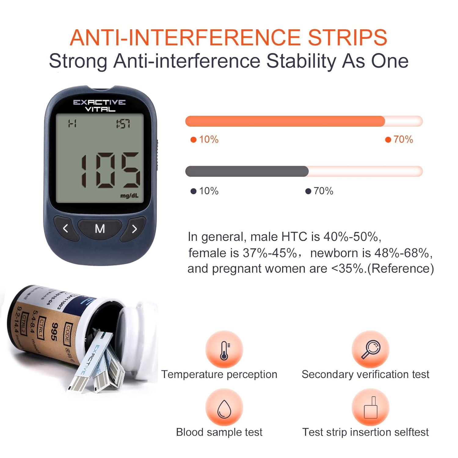 Exactive VITAL Blood Glucose Meter Kit - Complete Diabetes Test Kit ...