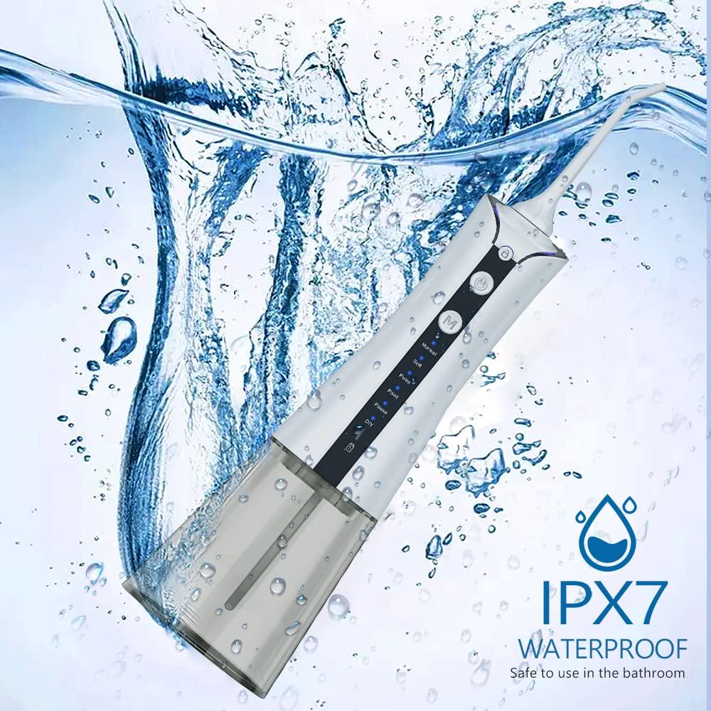 TUREWELL Cordless Water Flosser Rechargeable DIY Modes Oral Irrigator, 300ML Tank, IPX7 ...