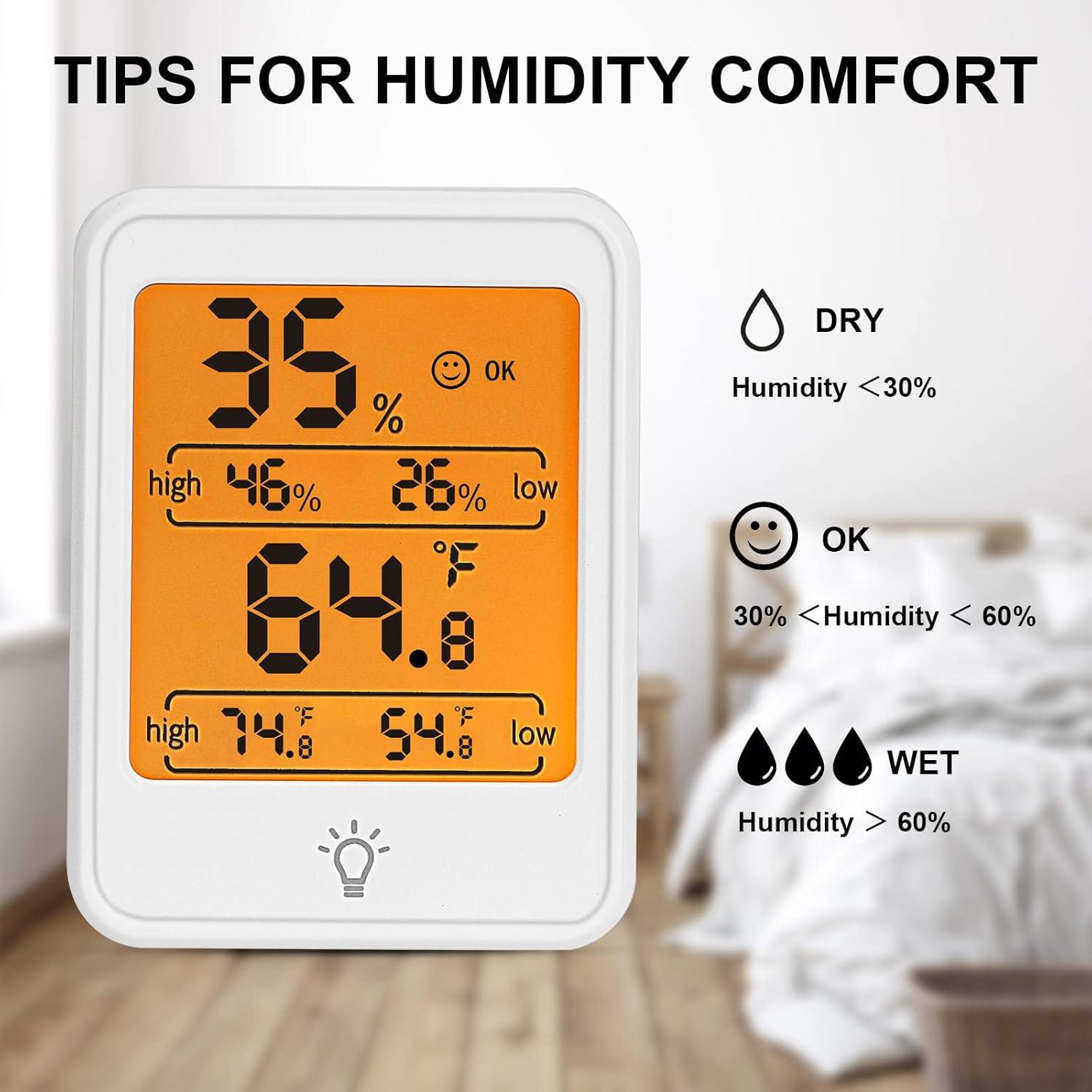 Digital Thermometer & Hygrometer - 2 Pack Mini Room Temperature ...