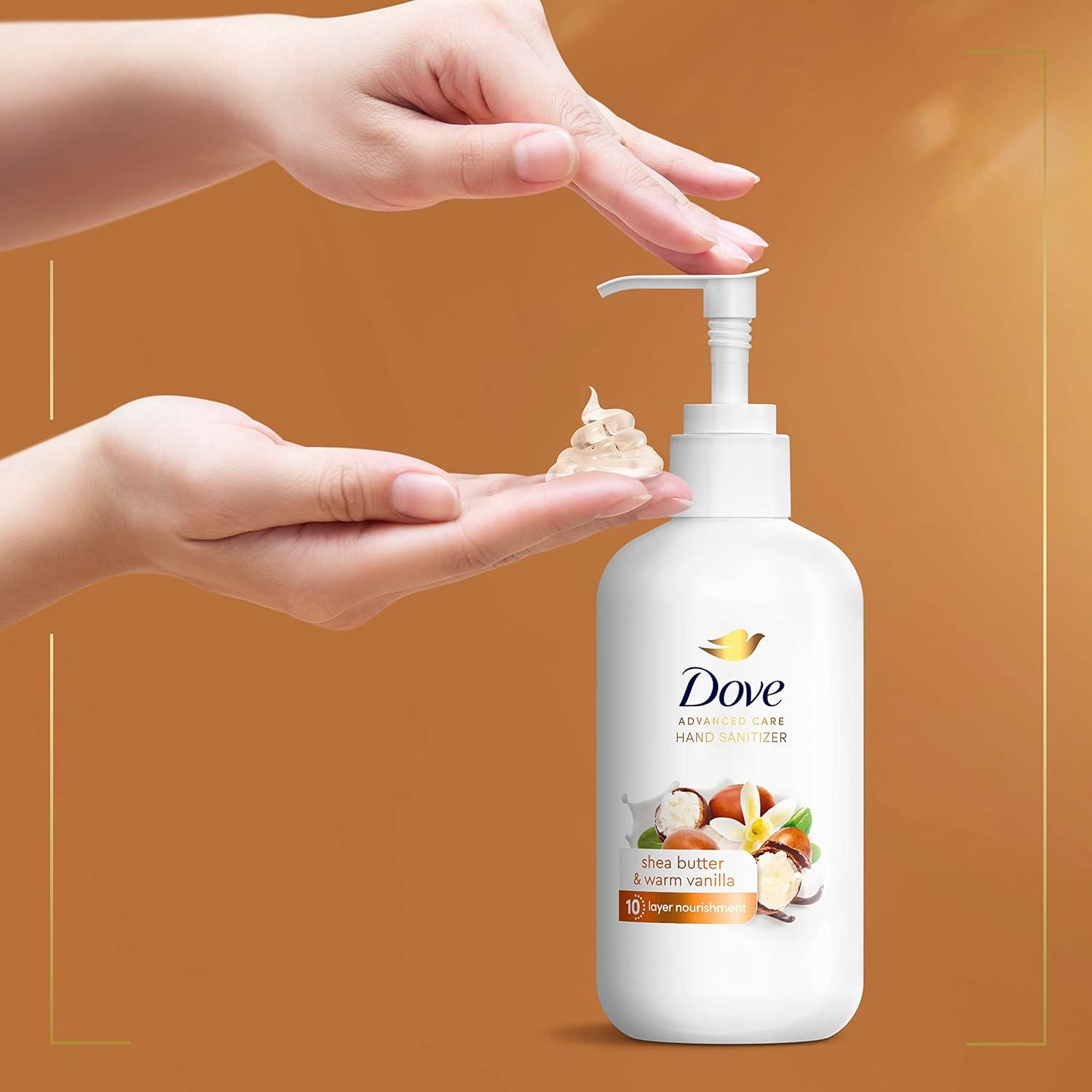 Dove Advanced Care Hand Sanitizer 8 oz Pack of 4 Shea Butter & Warm ...