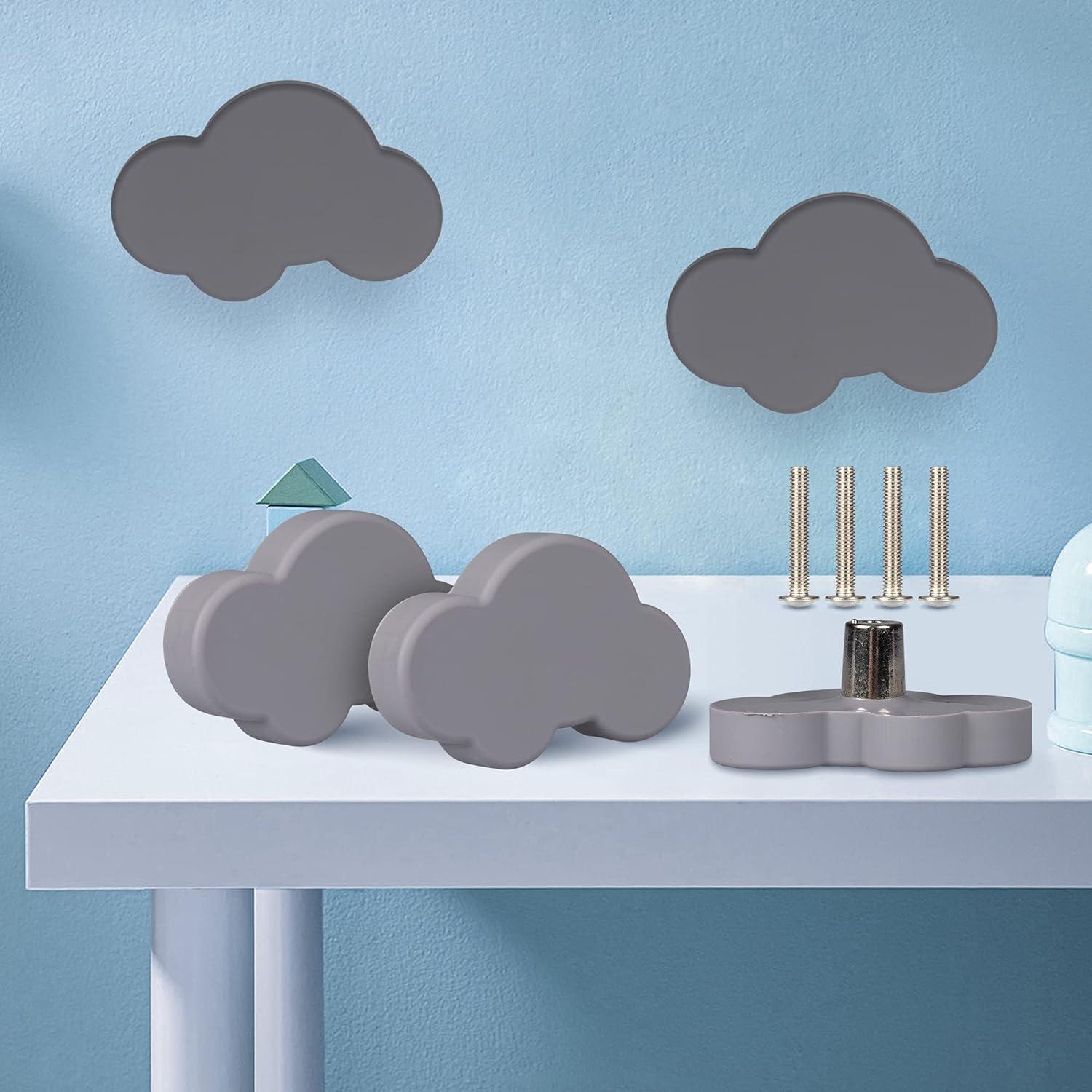 Videelly 8-Piece Soft Rubber Cartoon Cloud Cabinet & Drawer Handles ...