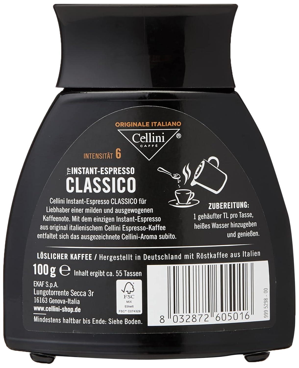 Buy Cellini Instant Espresso 100g Glass - Premium Quality 1 Pack for ...