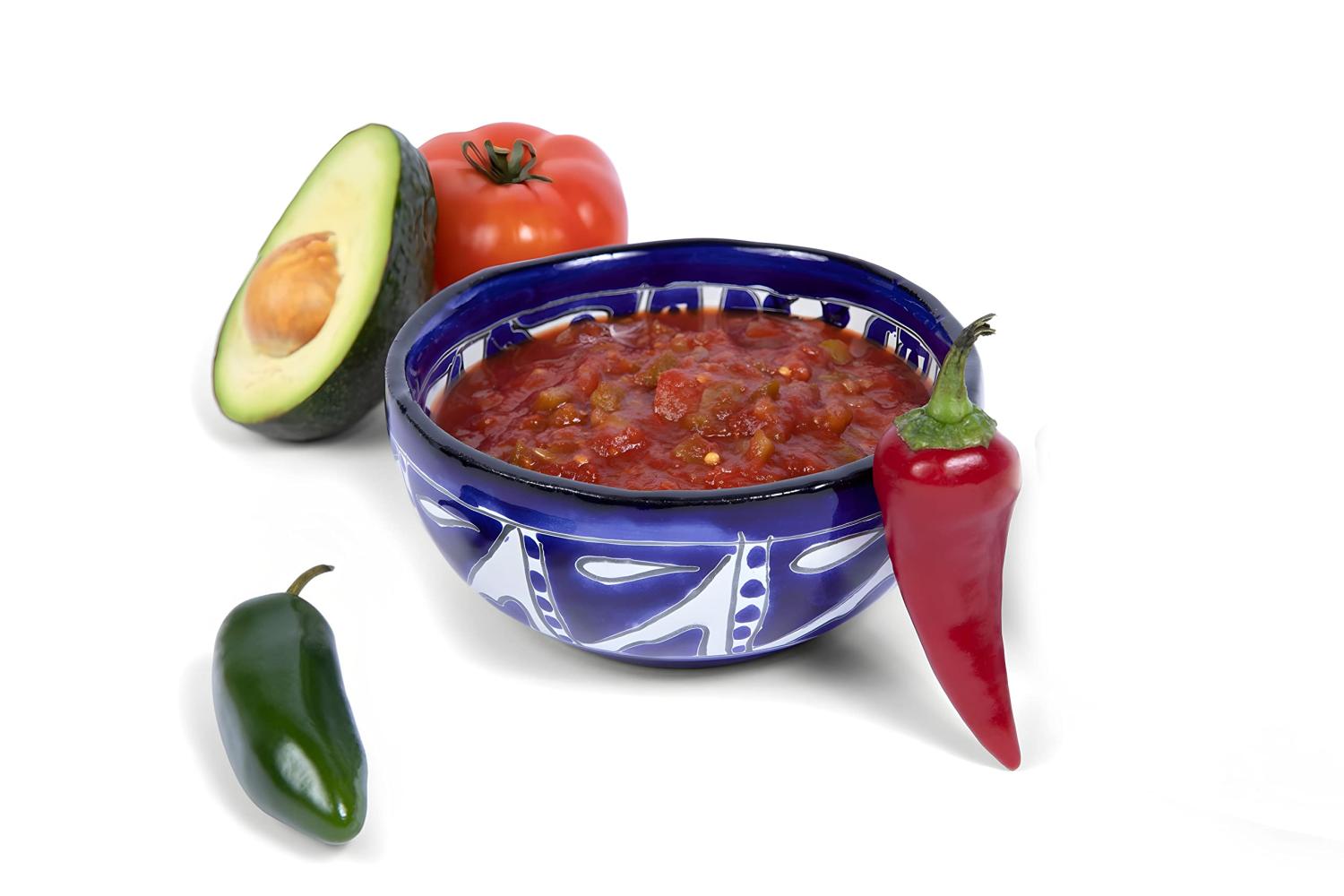 Talavera Blue & White Bowl For Salsa Guacamole Dips Cereal Candy ...