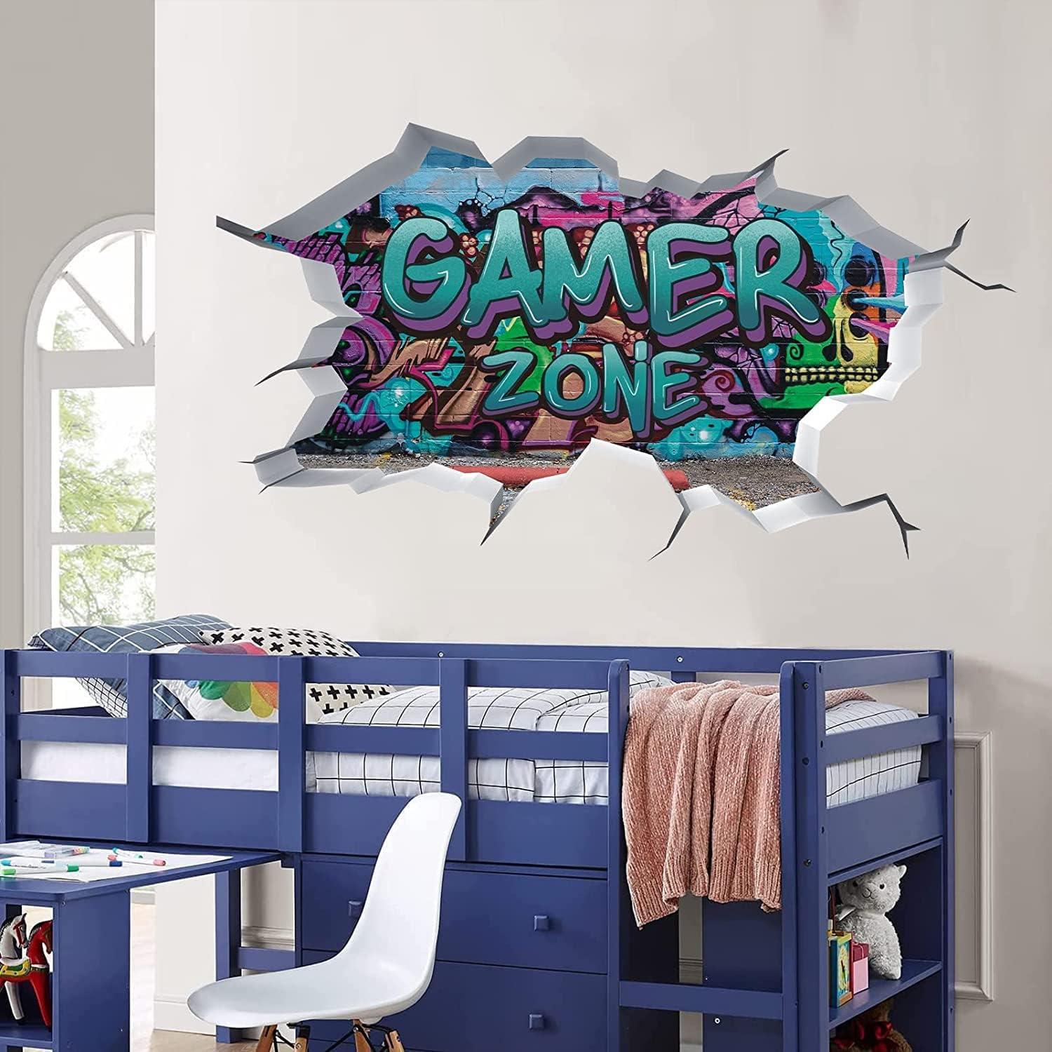 Toarti Gamer Zone 3D Wall Stickers - Gaming Vinyl Decal for Bedroom ...