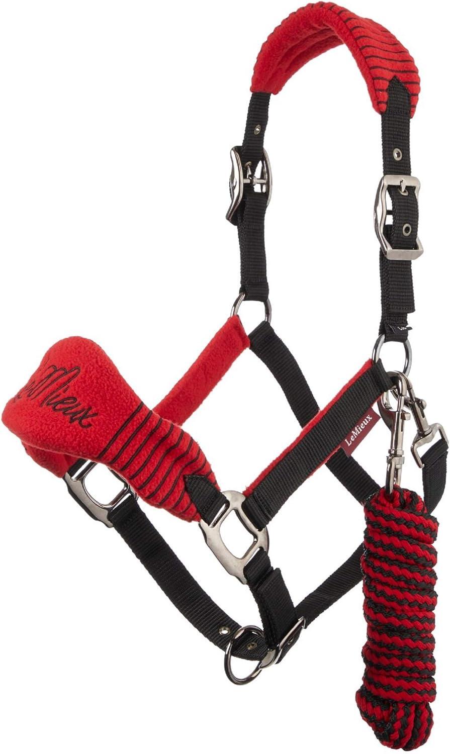 LeMieux Vogue Fleece Headcollar & Leadrope - Full Size Black/Grey ...
